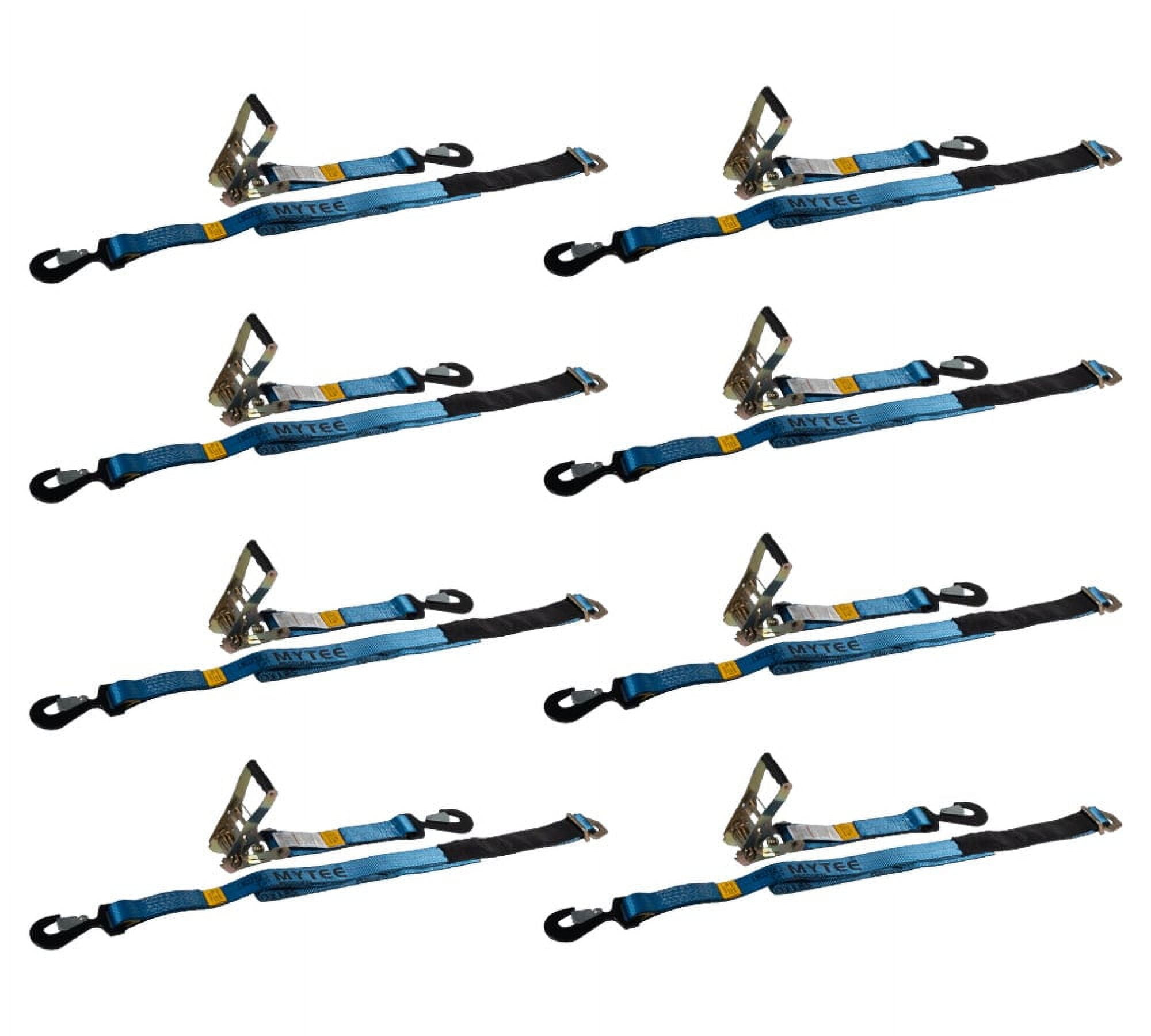 (8 Pack) 2" x 8' Tie Down Ratchet Axle Straps with Snap Hooks, D-Ring ...