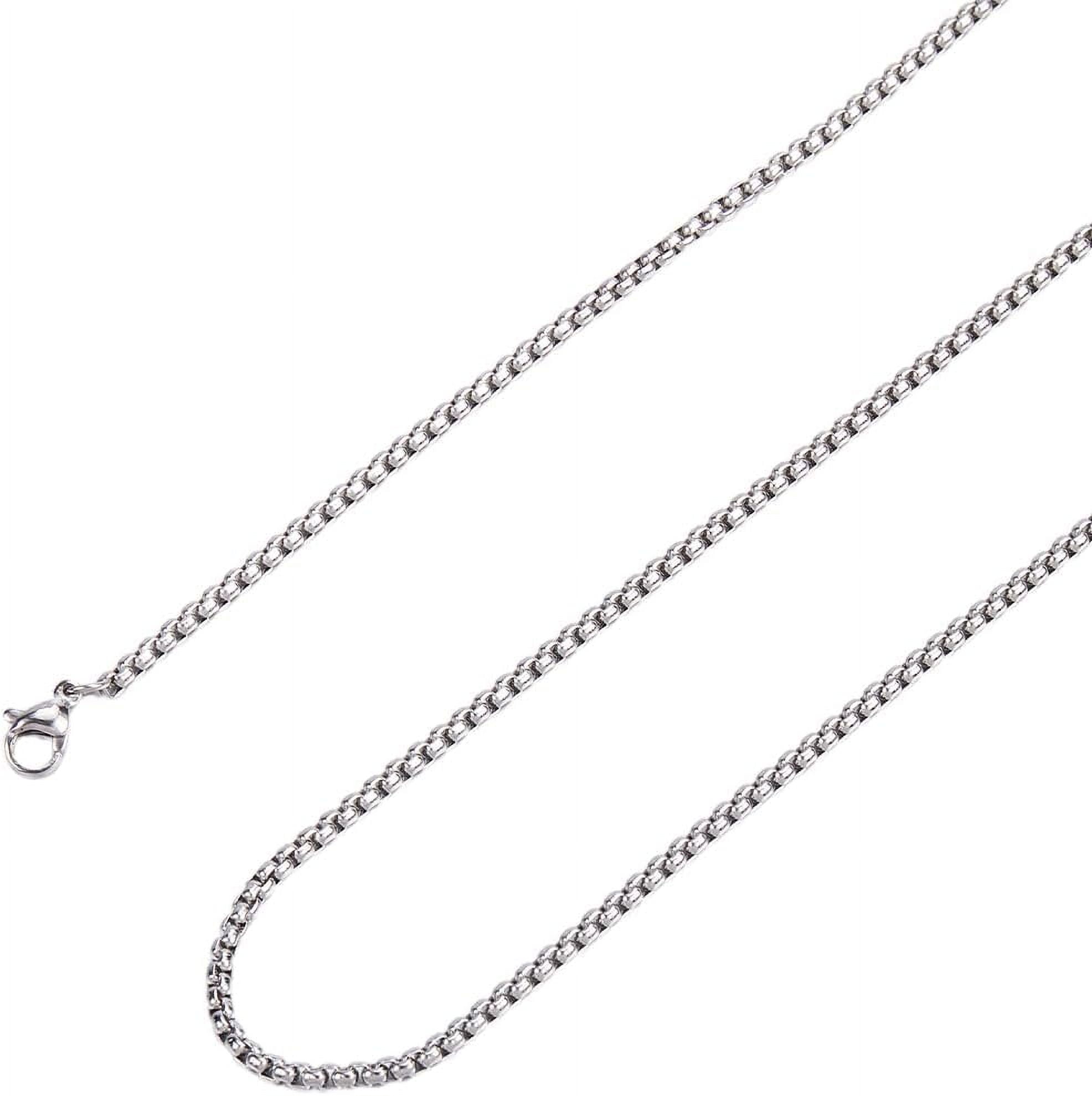 8 Pack 20 Inch/0.5m 2mm Silver Box Chains Square Stainless Steel Chain ...