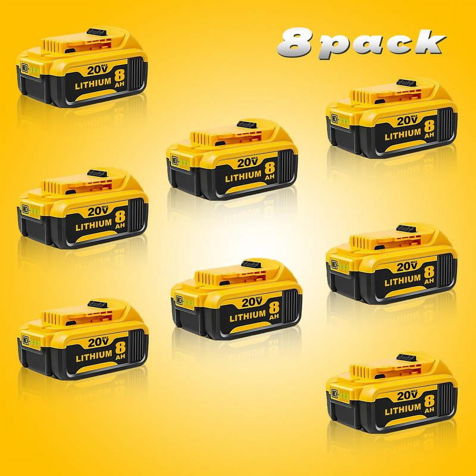 8-Pack 20V Max XR 8.0Ah Lithium-Ion Battery Pack by Dewalt DCB200 for ...