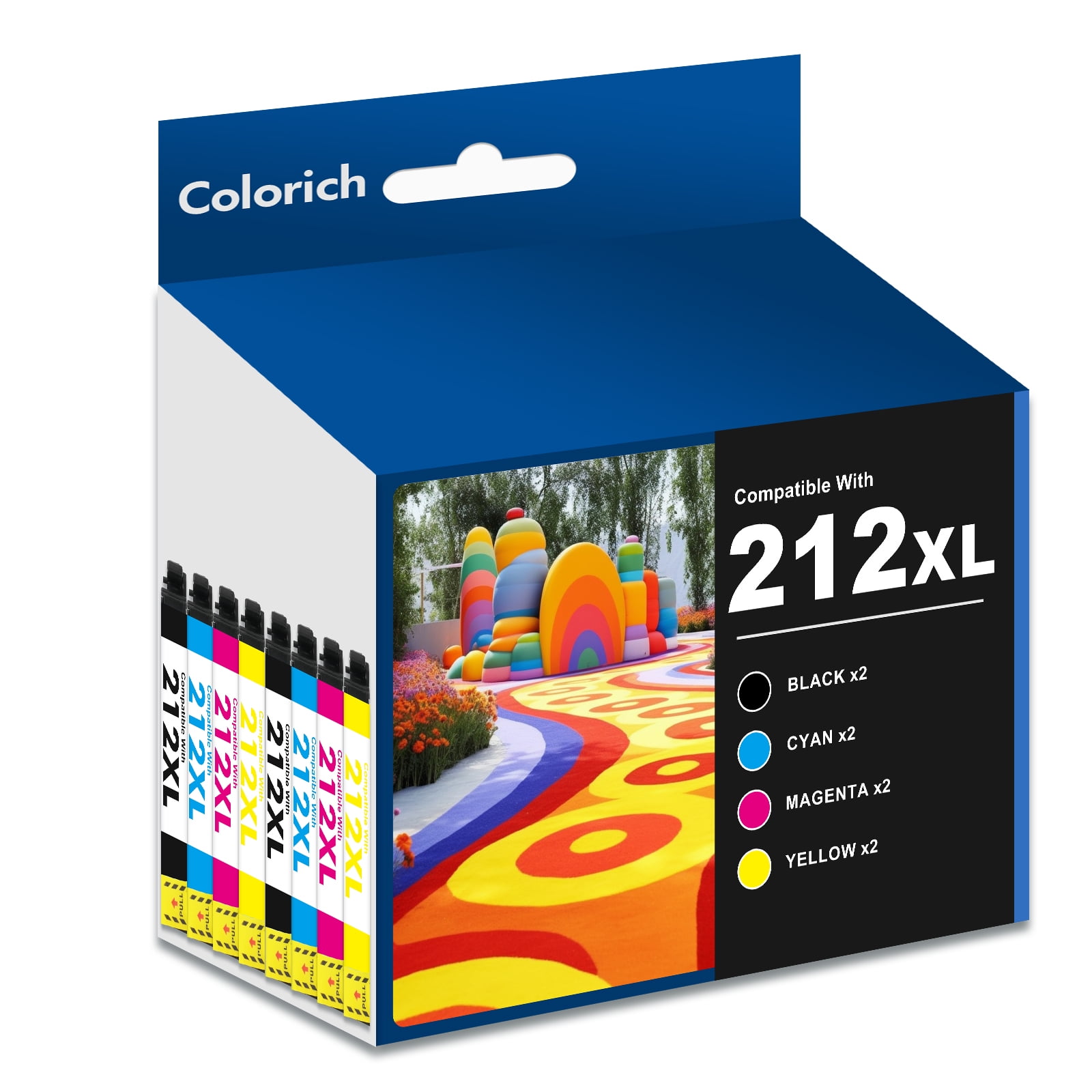 8-Pack 212XL Ink Cartridges Compatible for Epson 212 212XL Printer Ink ...