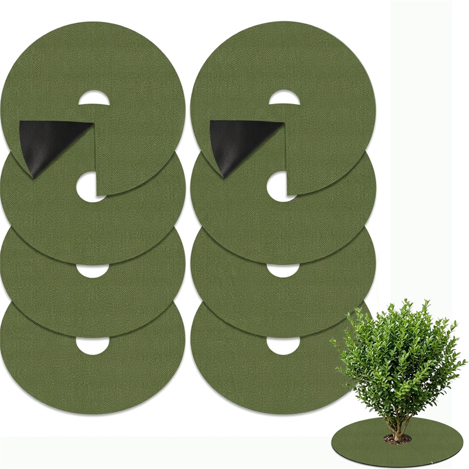 8 Pack 24.4 Inch Non-Woven Tree Mulch Ring, MODANU Degradable Tree ...