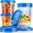 8 Pack 24 OZ Plastic Freezer Storage Containers with Lids, BPA Free ...