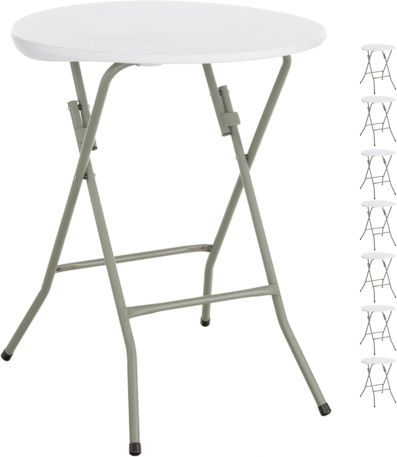 8 Pack! 24 inch Folding Table, Round Folding Table Personal Folding ...