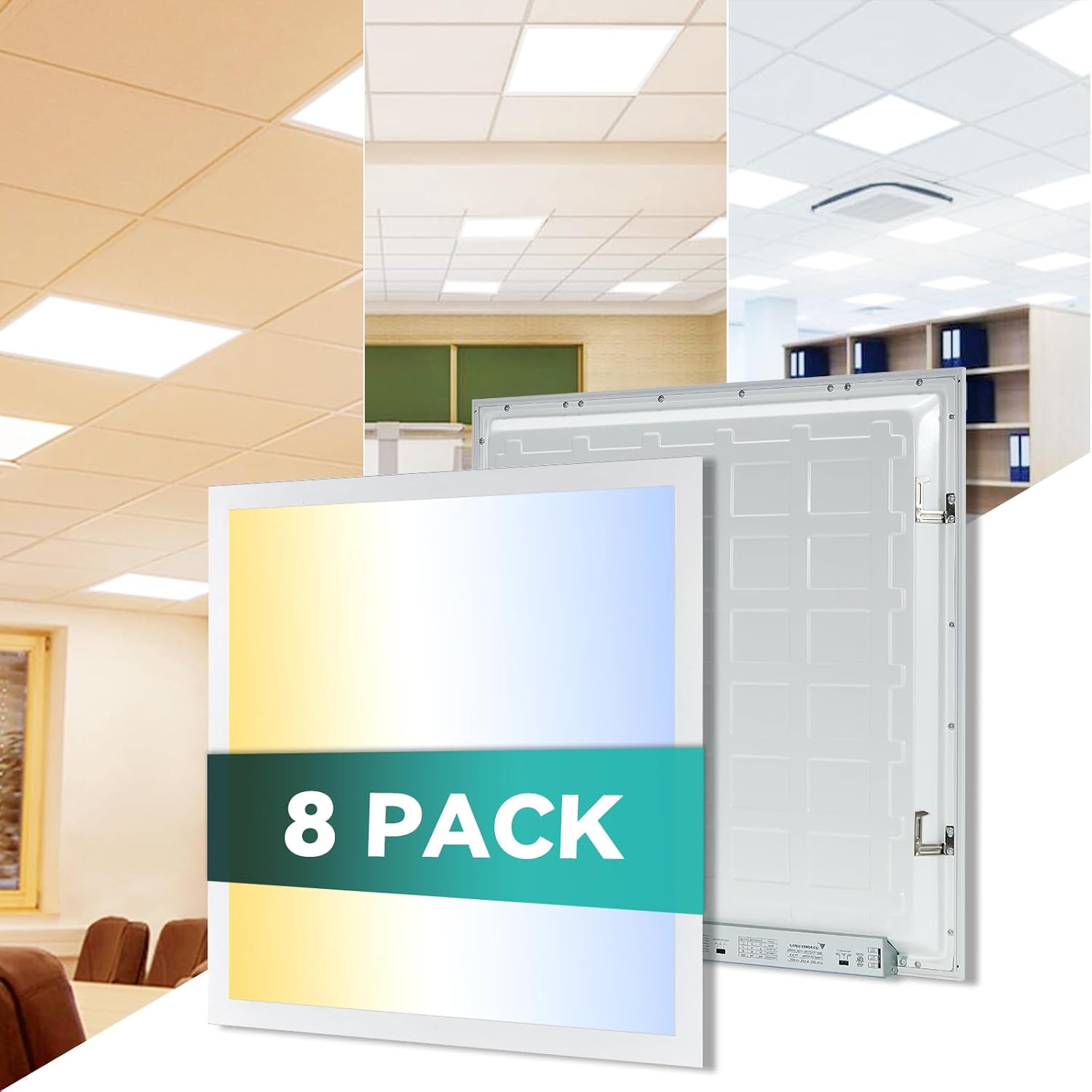 8 Pack 2x2 LED Flat Panel Light - 2x2 LED Flat Panel Light 5000K 4000K ...