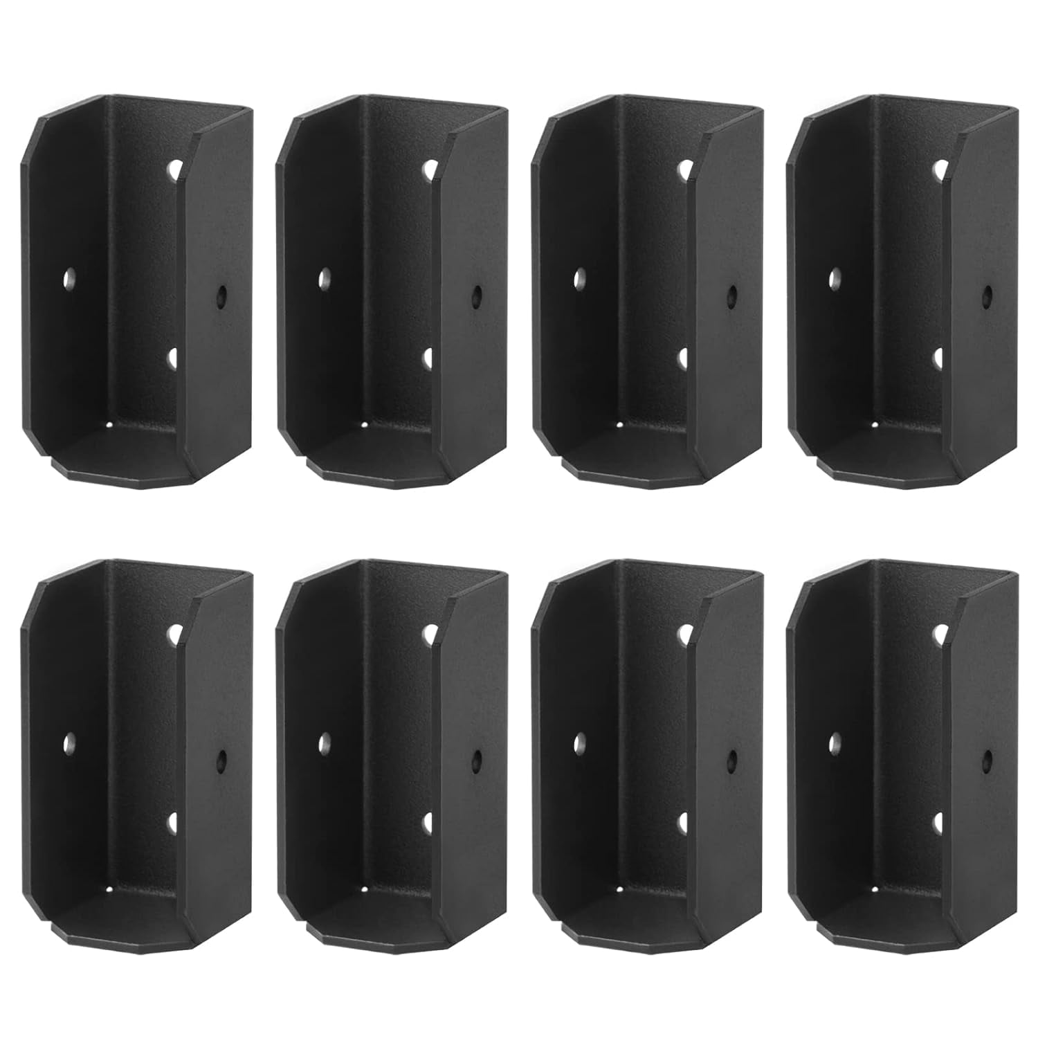 8 Pack 2x4 Black Deck Railing Fence Bracket for Wood, U Shape Concealed ...