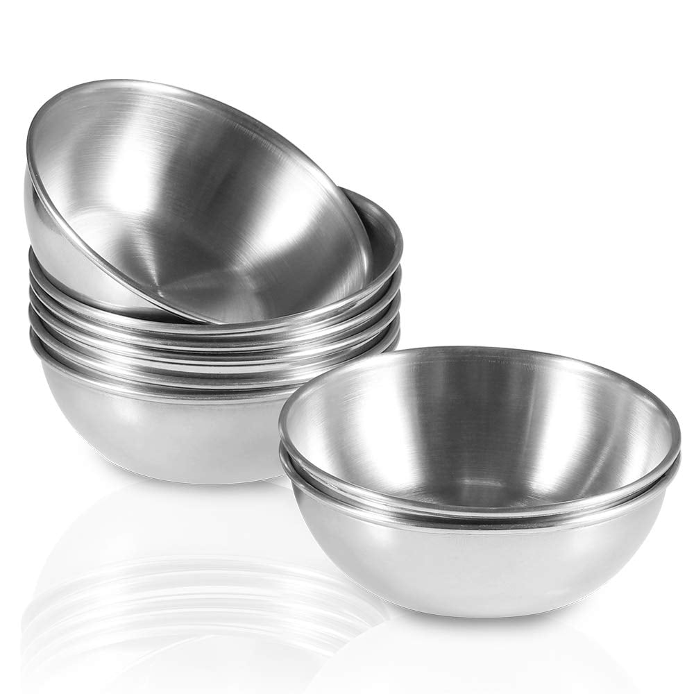 8 Pack 3.2inch Stainless Steel Sauce Dishes Mini Individual Saucers ...