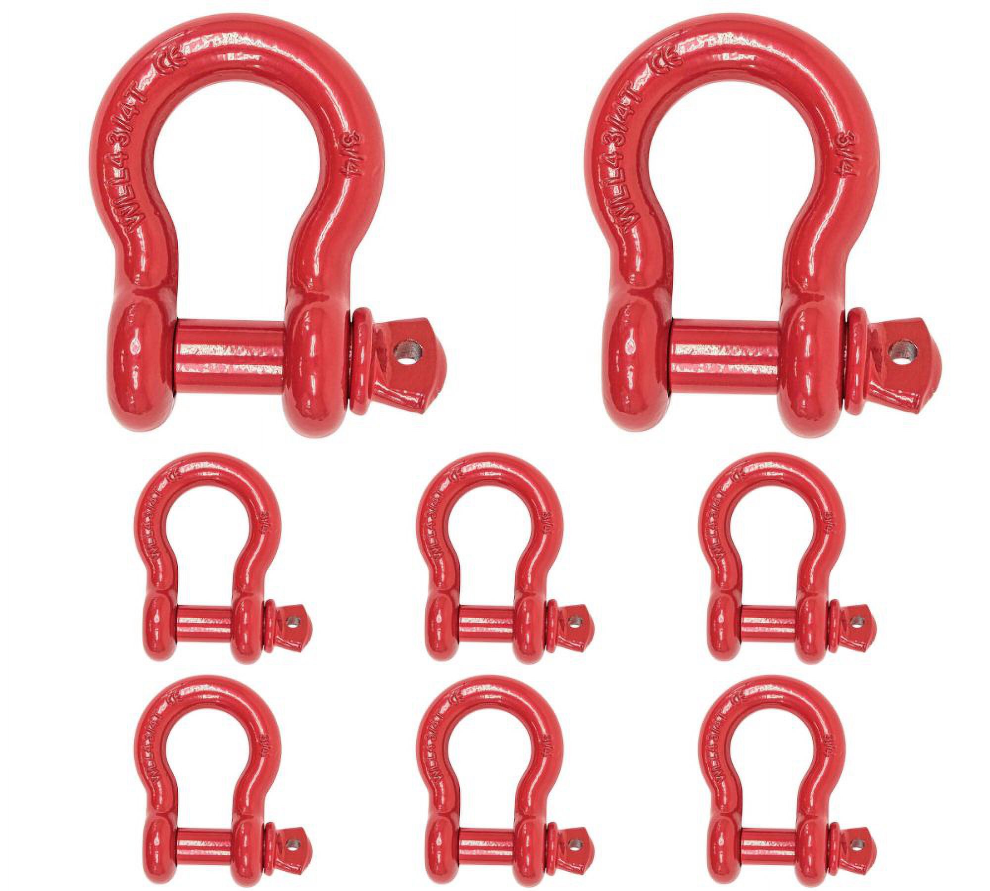 (8 Pack) 3/4" Anchor Shackle Forged Carbon Steel w/ Alloy Screw Pin ...