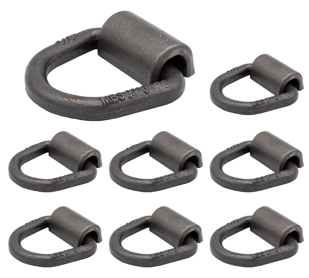 (8 Pack) 3/8" Heavy Duty Weld On D Ring - 9,000 LBS Breaking Strength ...
