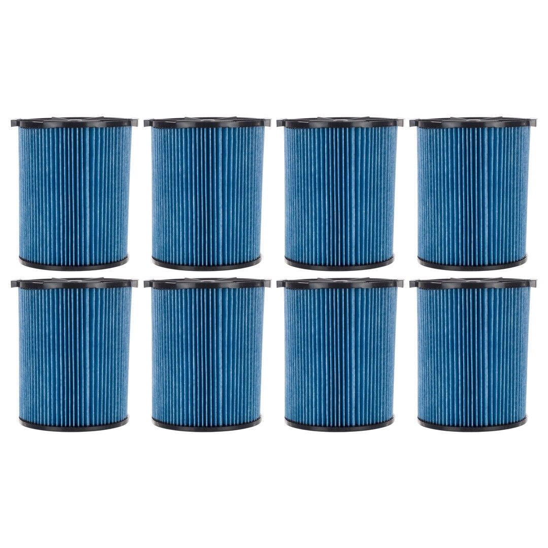 8 Pack 3-Layer Cartridge Filters #72952 for RIDGID VF5000 5-20 Gal Wet ...
