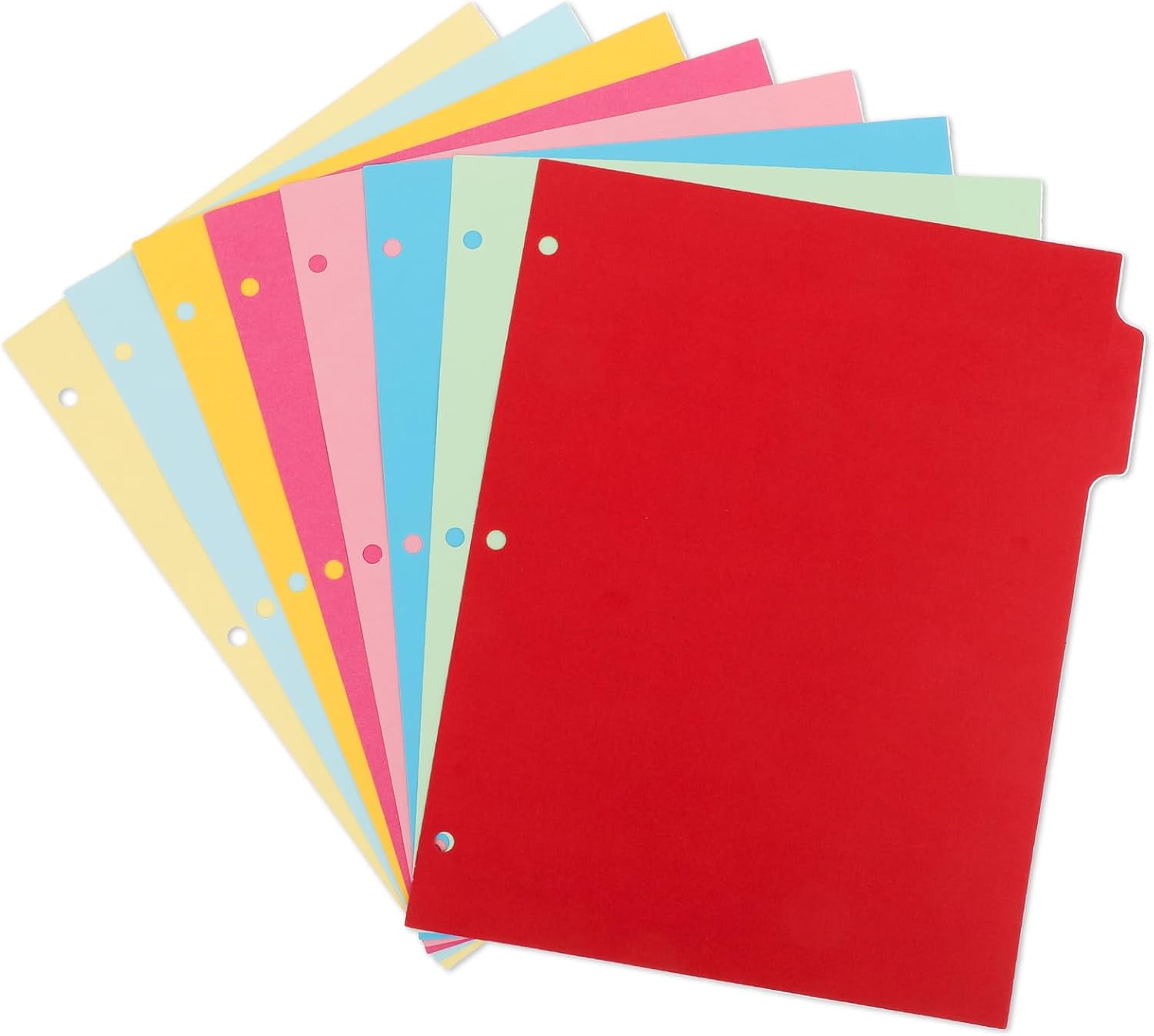 8 Pack 3-Ring Binder Divider Multicolor Sheet Protectors Binder ...