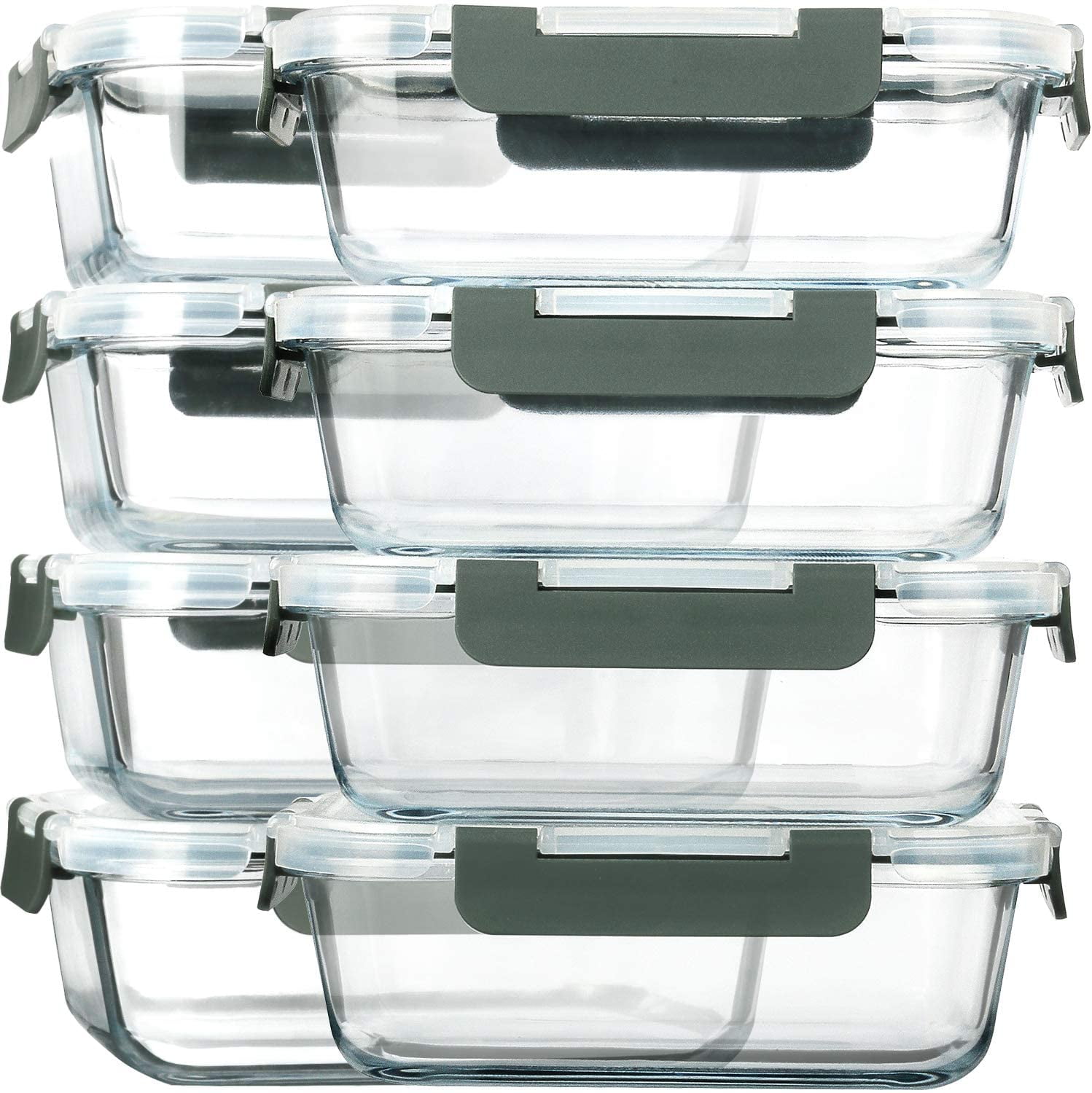 [8-Pack,30 oz]Glass Meal Prep Containers,Glass Food Storage Containers ...