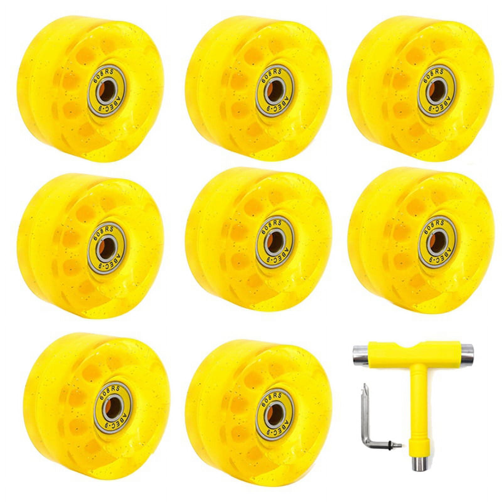 8 Pack 32 x 58mm 82A Roller Skate Wheels with Bearing,with Multi ...