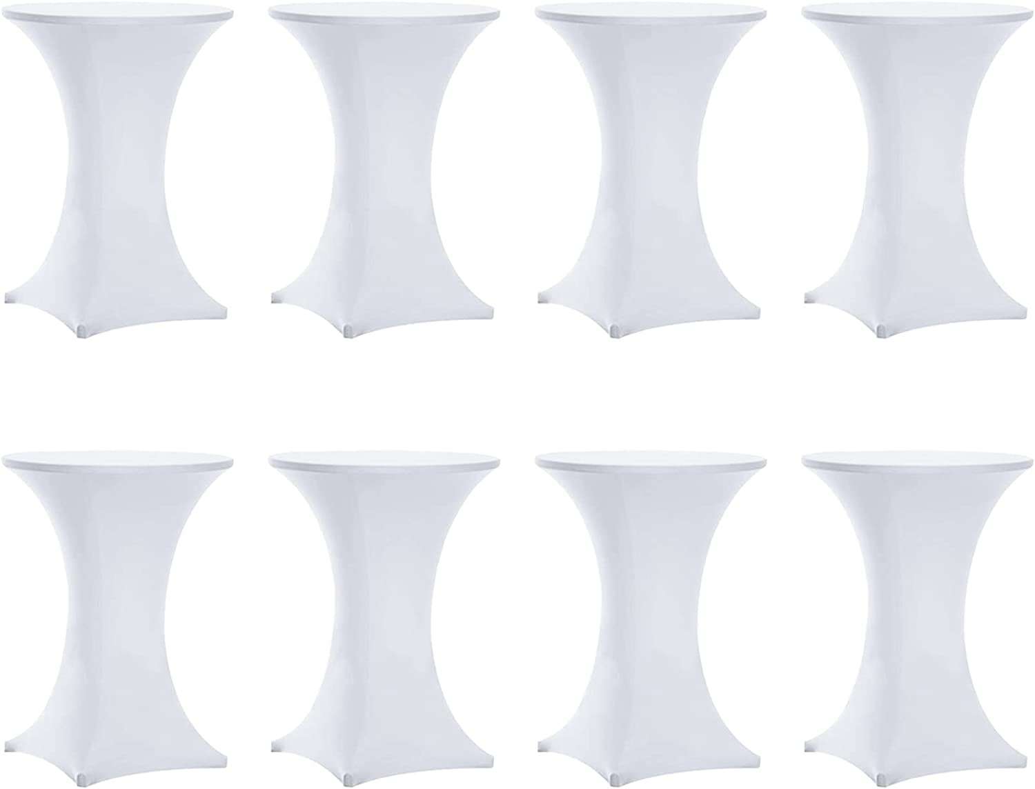 8 Pack 32x43 Inch Fitted Stretch Cocktail Table Covers for Round Tables ...