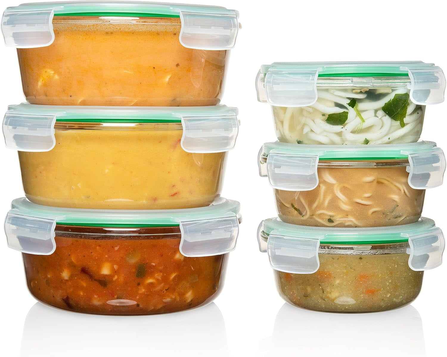 8 Pack 35 oz Glass Storage Containers with Lids - Airtight, Leakproof ...