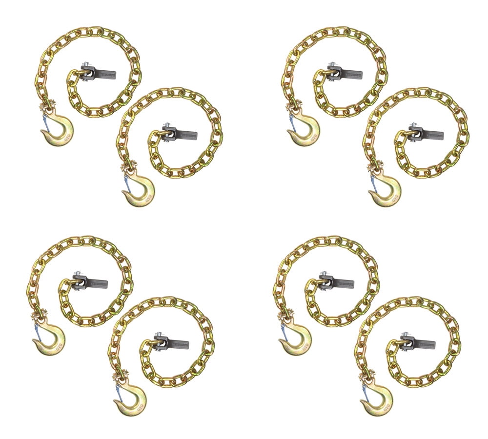 (8 Pack) 36 inch Grade 70 Trailer Safety Chain with 3/8" Clevis Snap ...