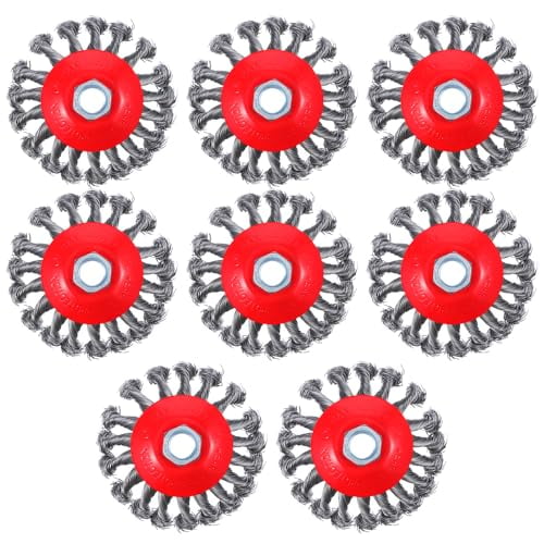 8 Pack 4 Inch Wire Wheels for Angle Grinder, Wire Brush Wheel for 4 1/2 ...