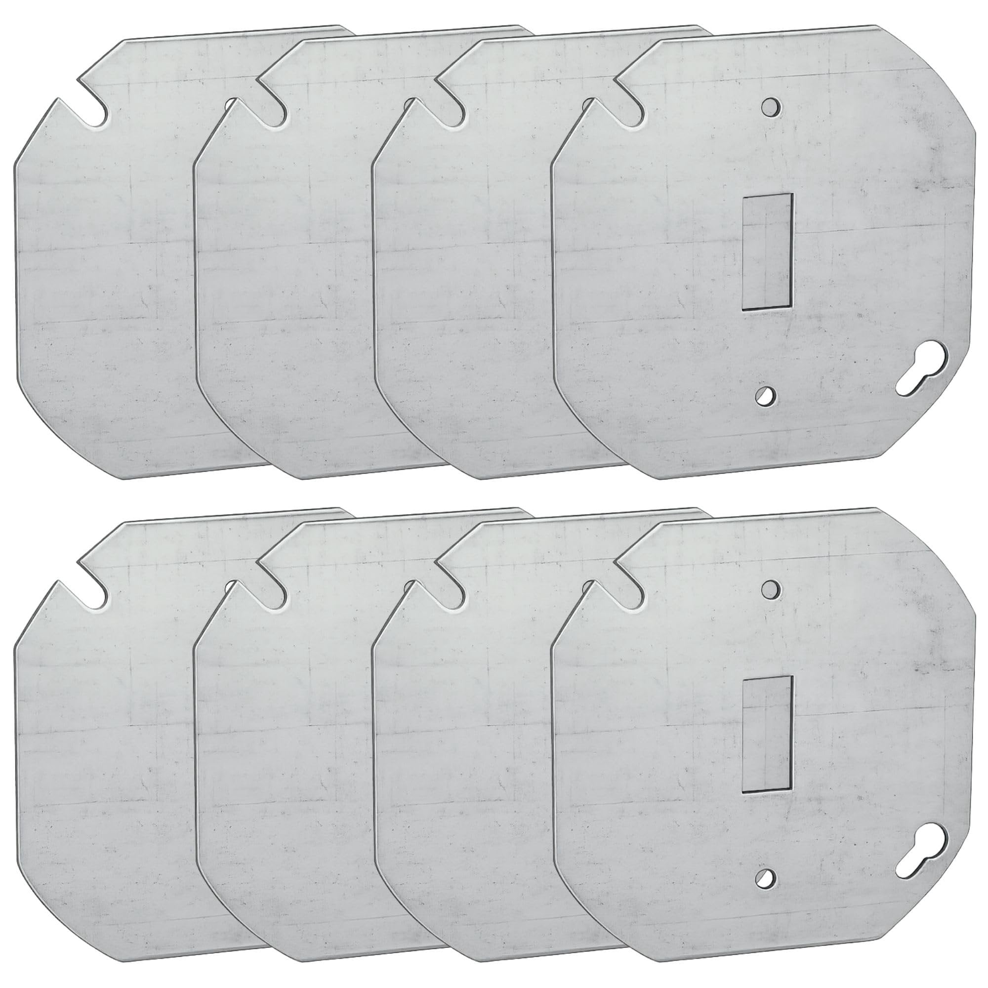 8 Pack 4" Stainless Steel Octagon Toggle Switch Electrical Box Cover ...