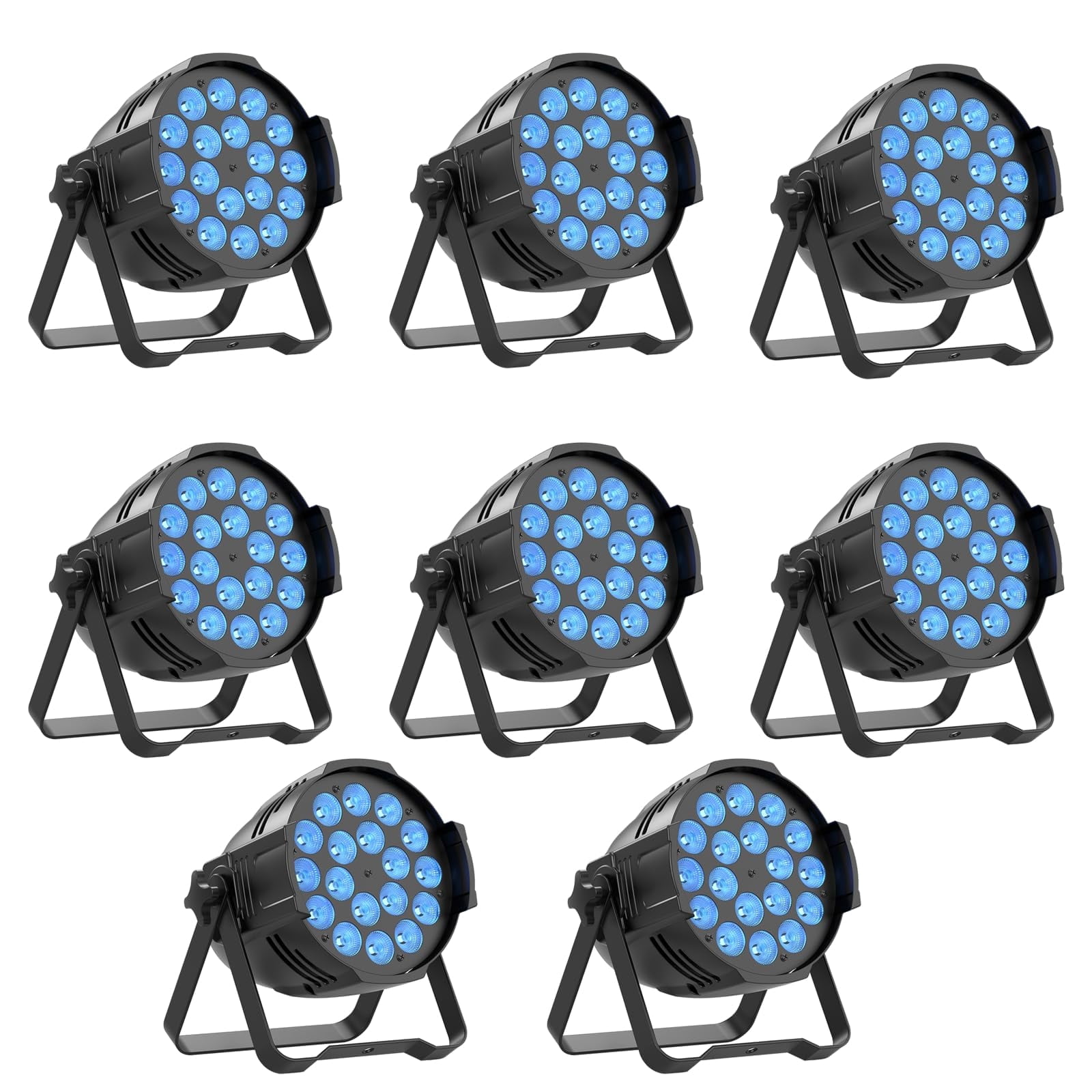 8 Pack 4-in-1 RGBW LED Par Stage Lights | DMX512/Sound-Activated ...