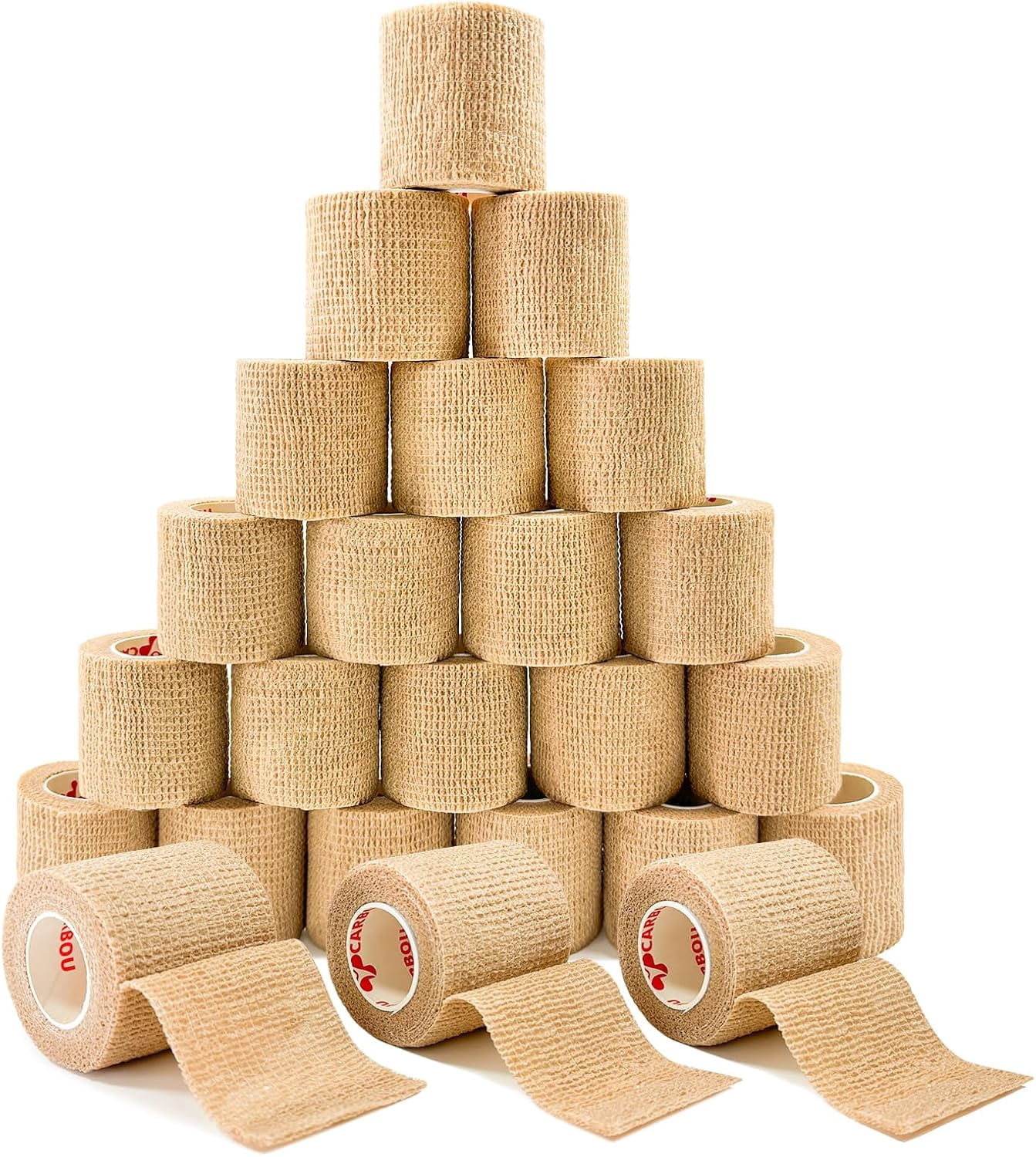 [8 Pack 4" x 5 Yards] Beige-Self Adhesive Cohesive Bandage Wrap, Self ...
