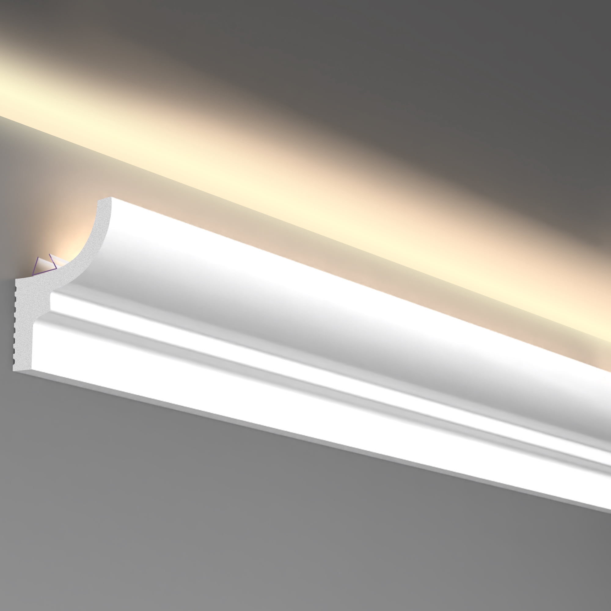 8 Pack 45.67 Inch Ceiling Crown Molding Trim with LED Duct Kit (Total ...