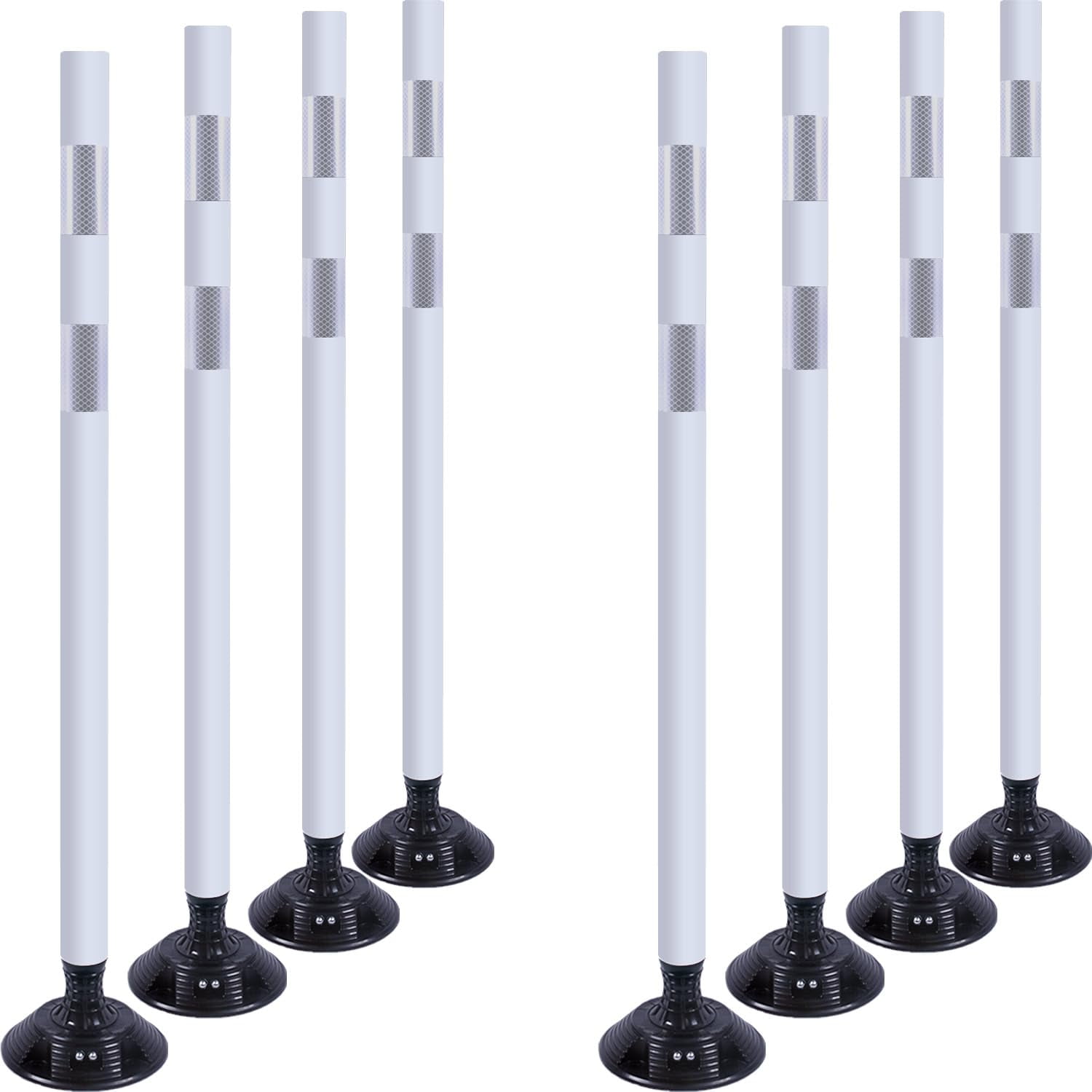 8 Pack 48" Traffic Delineator Post Cones, High Visibility Reflective ...