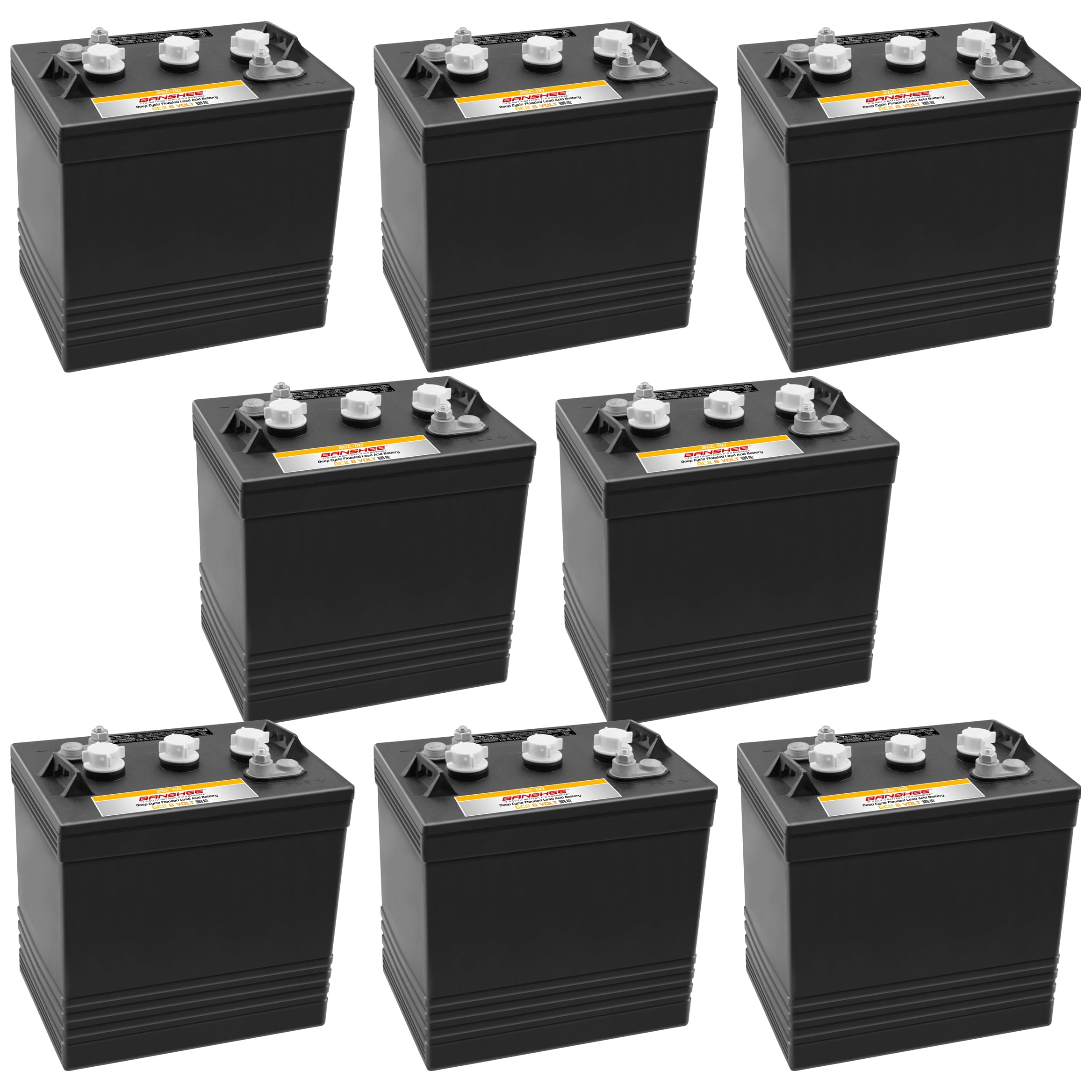 8 Pack (48V Combo) of Banshee Heavy Duty 6V Flooded Lead Acid Batteries ...