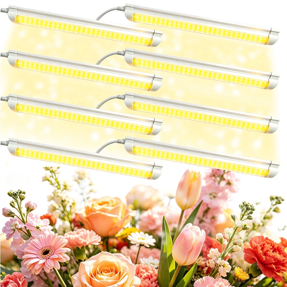 8 Pack 4FT 50W LED Grow Light Full Spectrum 3000K Warm White Plant ...