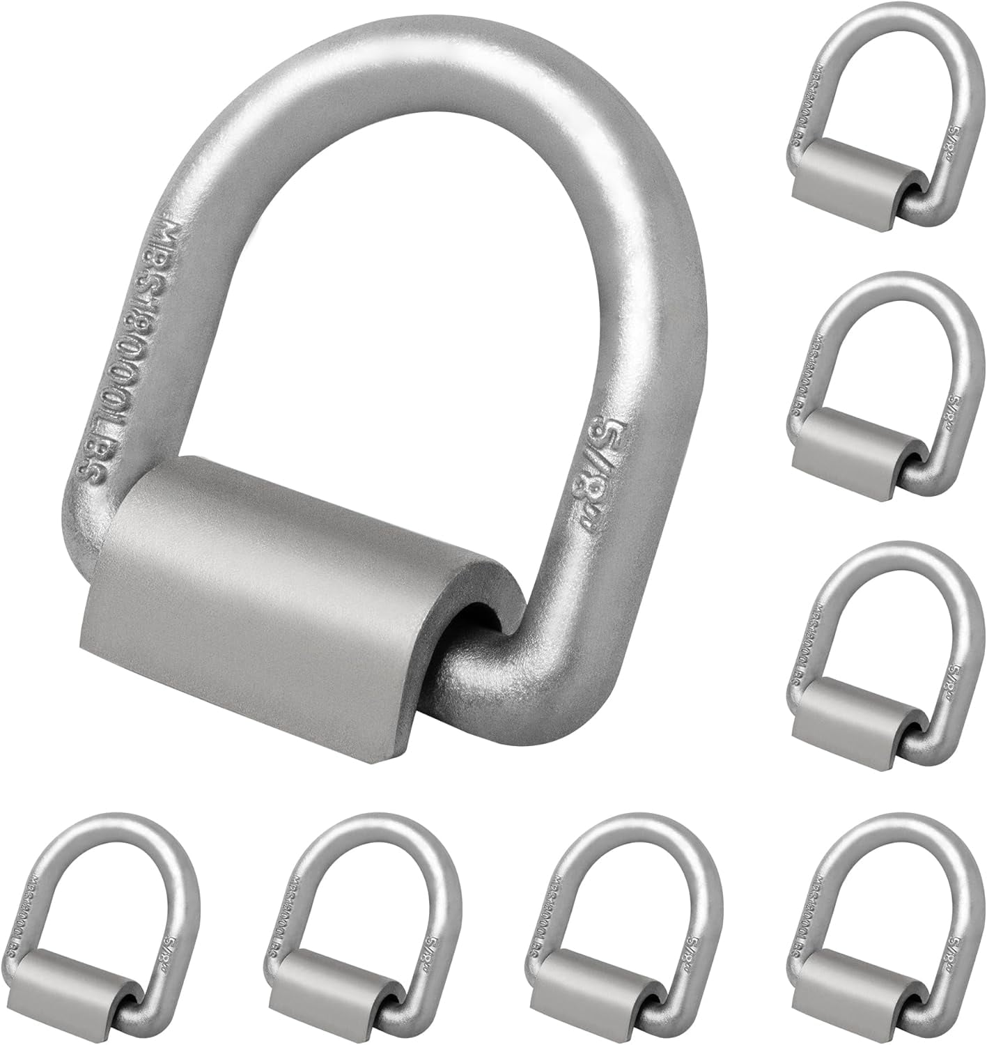 8 Pack 5/8" Weld on D Ring, 18000lbs Heavy Duty Forged D Ring Tie Down ...