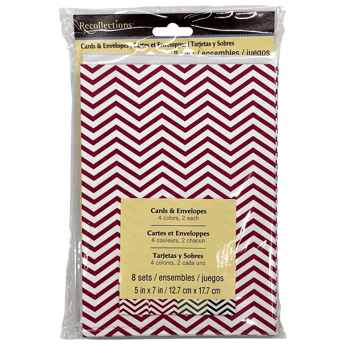 8 Pack 5 in x 7 in Chevron Blank Notecard and Envelope Set, Stylish ...