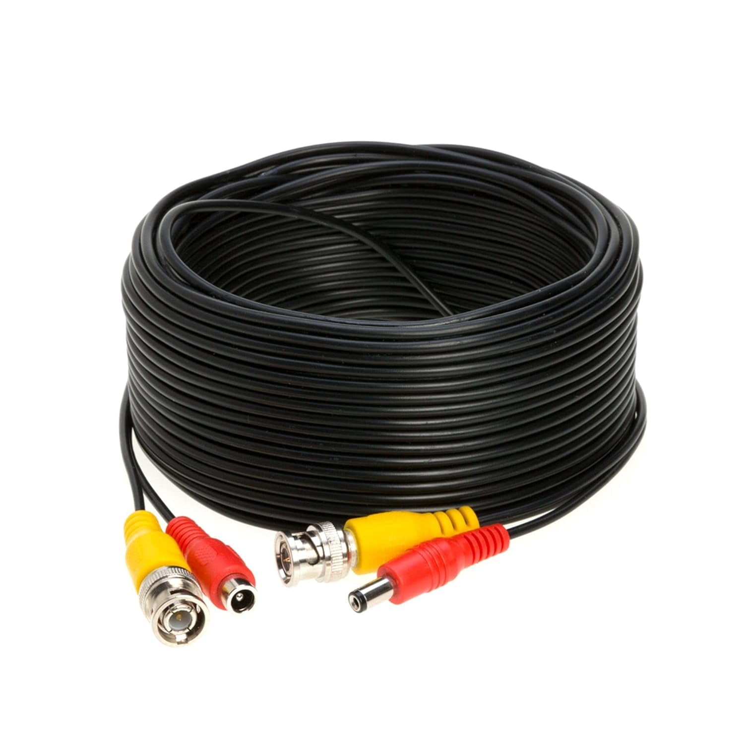 8 Pack 50FT Black Premade BNC Video/Power Cable All in One Extension ...