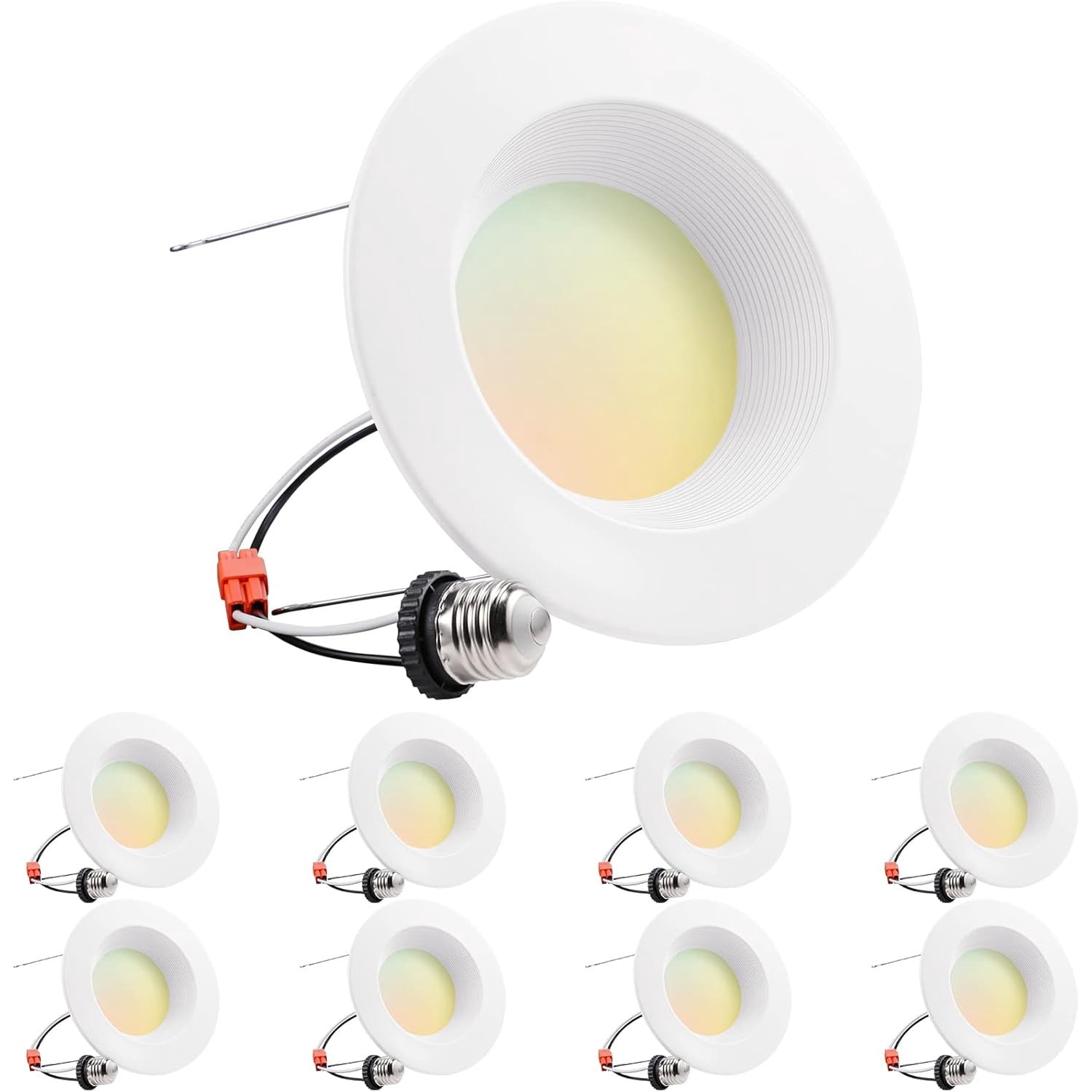 8-Pack 5CCT 6 Inch LED Recessed Lighting Retrofit Downlight, Aluminum ...