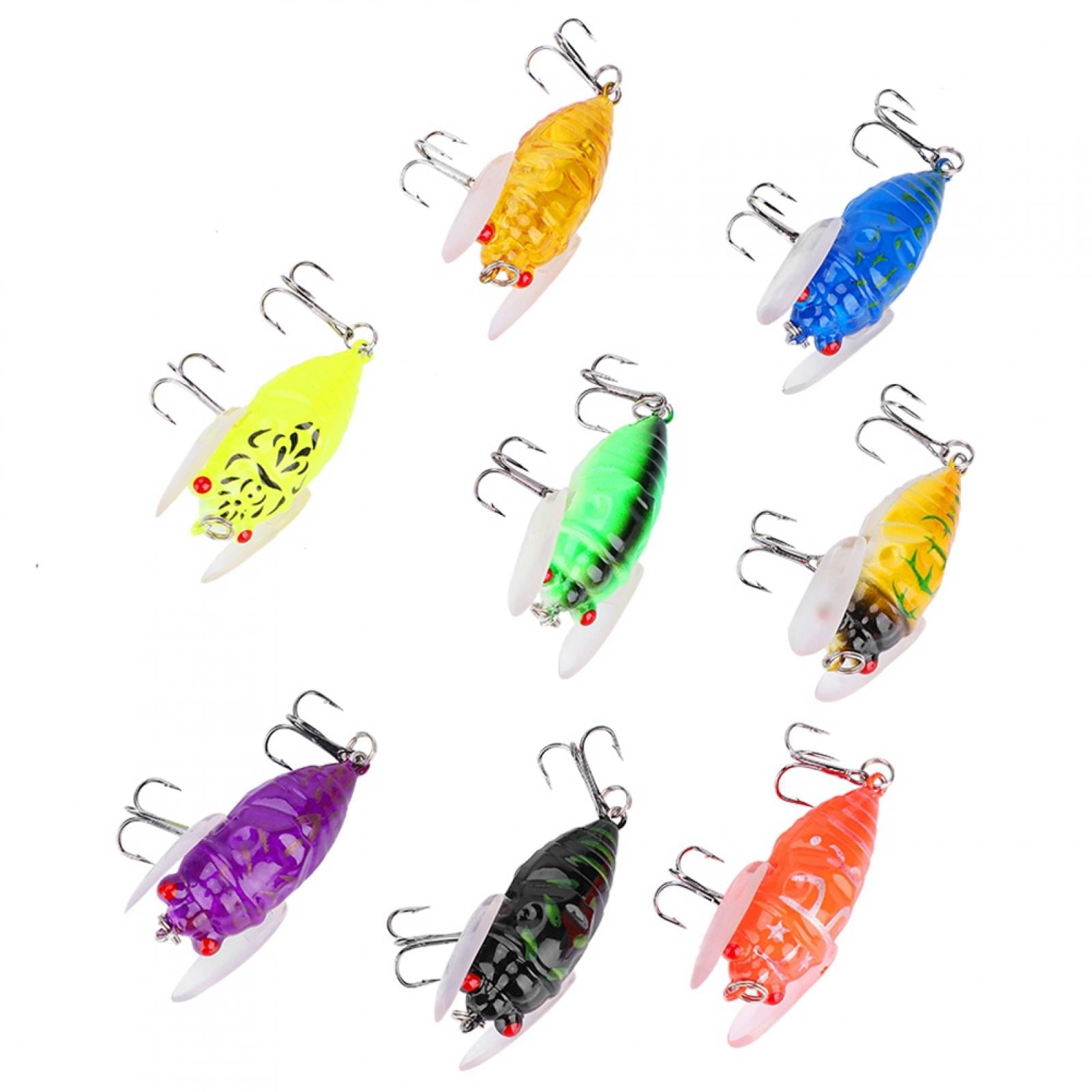 8-Pack 5cm/6g Soft Cicada Shaped Colorful Fishing Lures, Simulated Fish ...