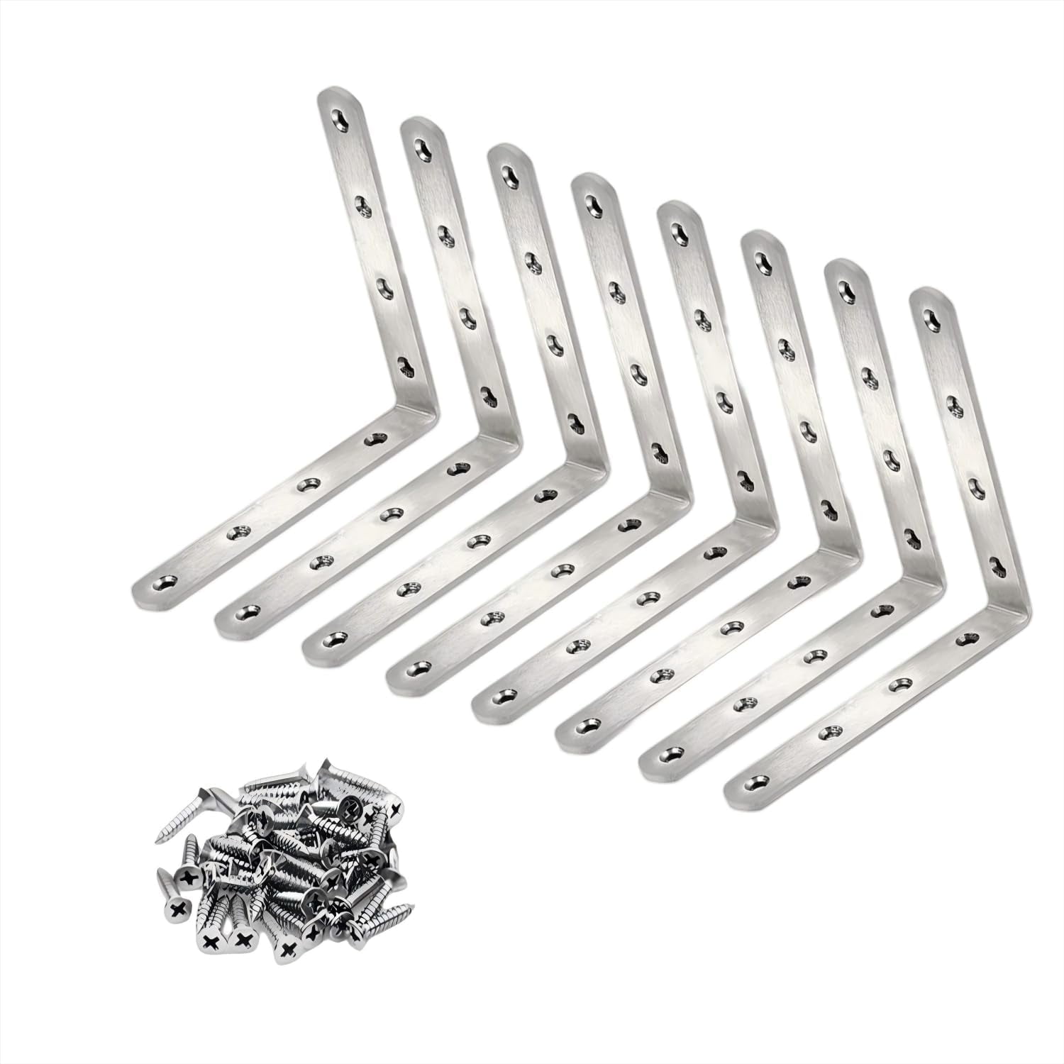 8 Pack 5x5 Inch Stainless Steel L Bracket Heavy Duty - Solid Corner ...