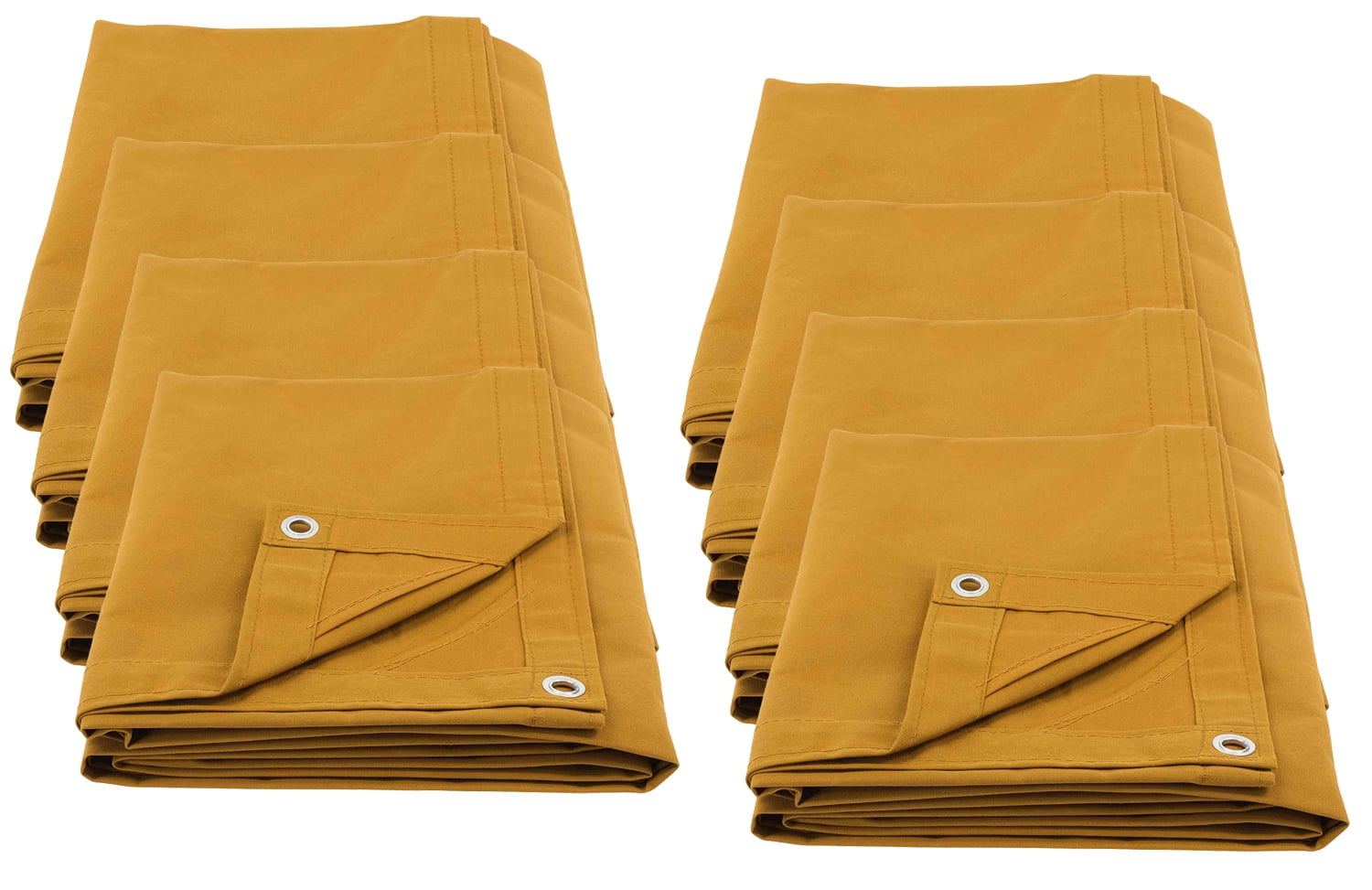 (8 Pack) 6' x 8' Tan Canvas Tarp 12oz Heavy Duty Water Resistant ...