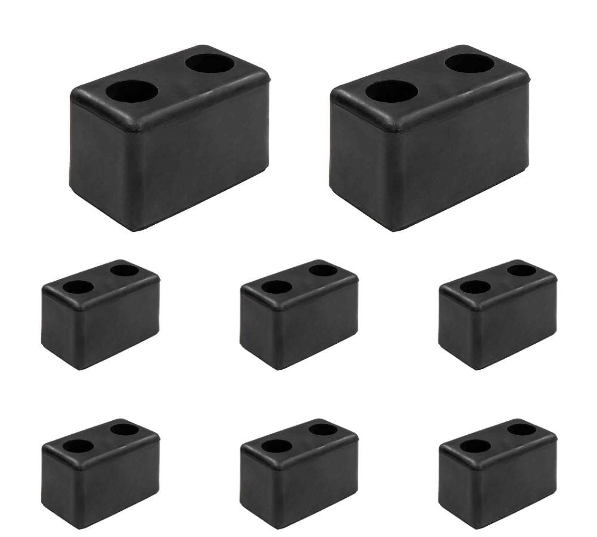 8 Pack 6”x3-1/2”x3-1/2” Rubber Dock Bumper with 2 Holes - Impact ...