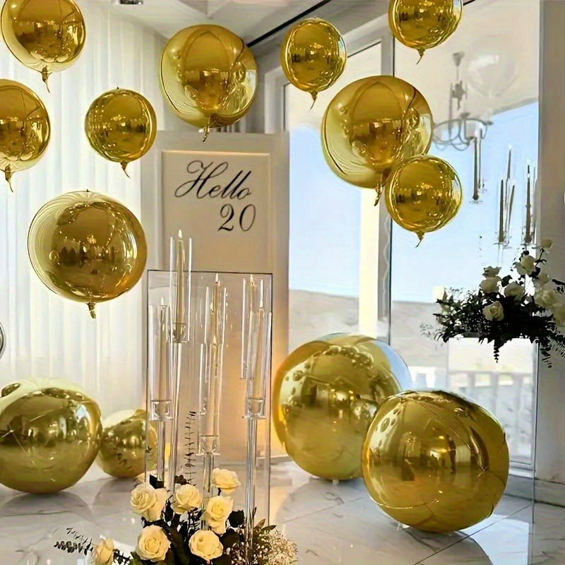 8-Pack 60/50/32/22/15 Inch Extra Large Golden 4D Foil Balloons, Perfect ...