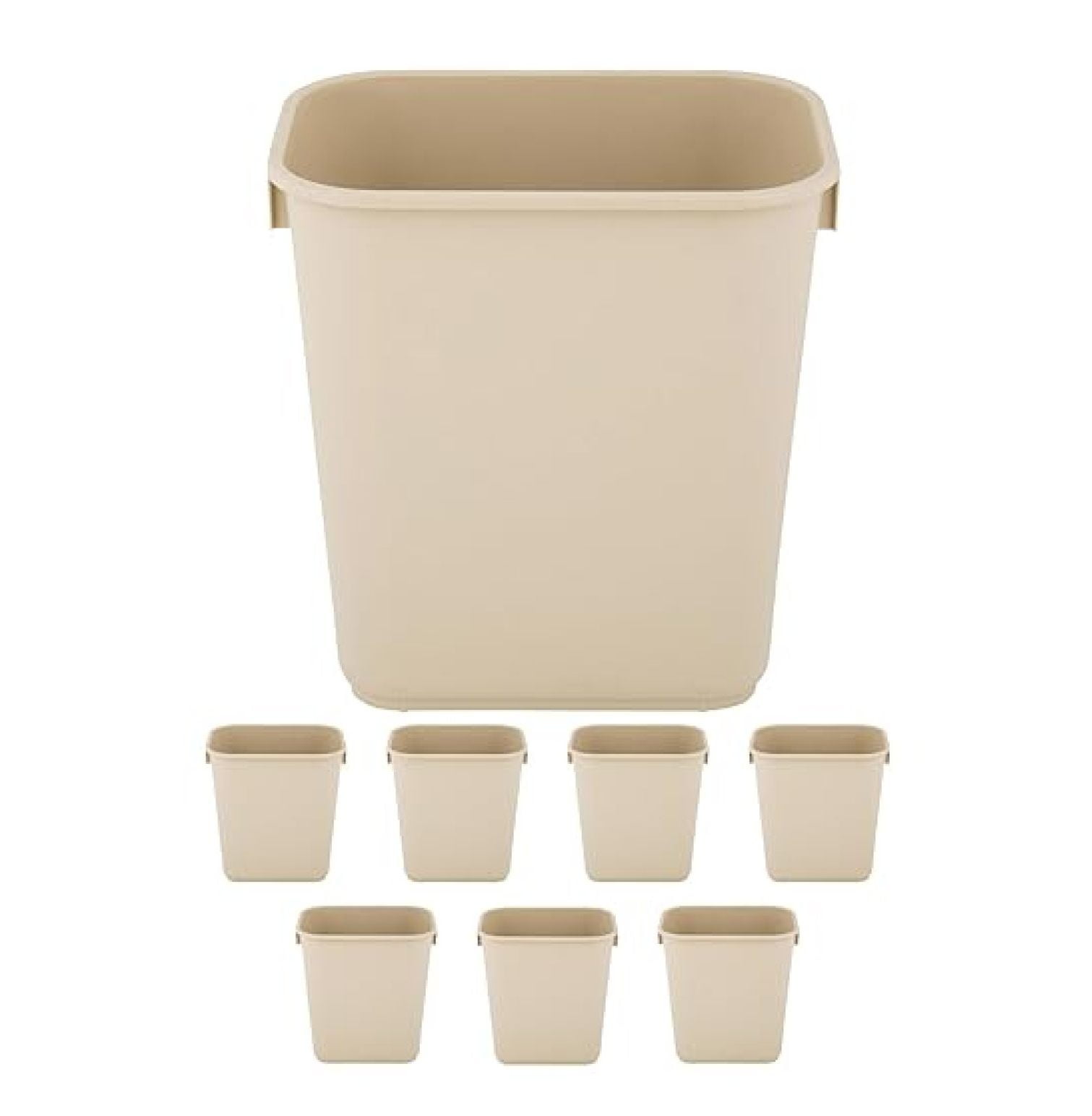 8 Pack! 7 Gallon Beige Rectangular Wastebasket Restaurant Trash can ...