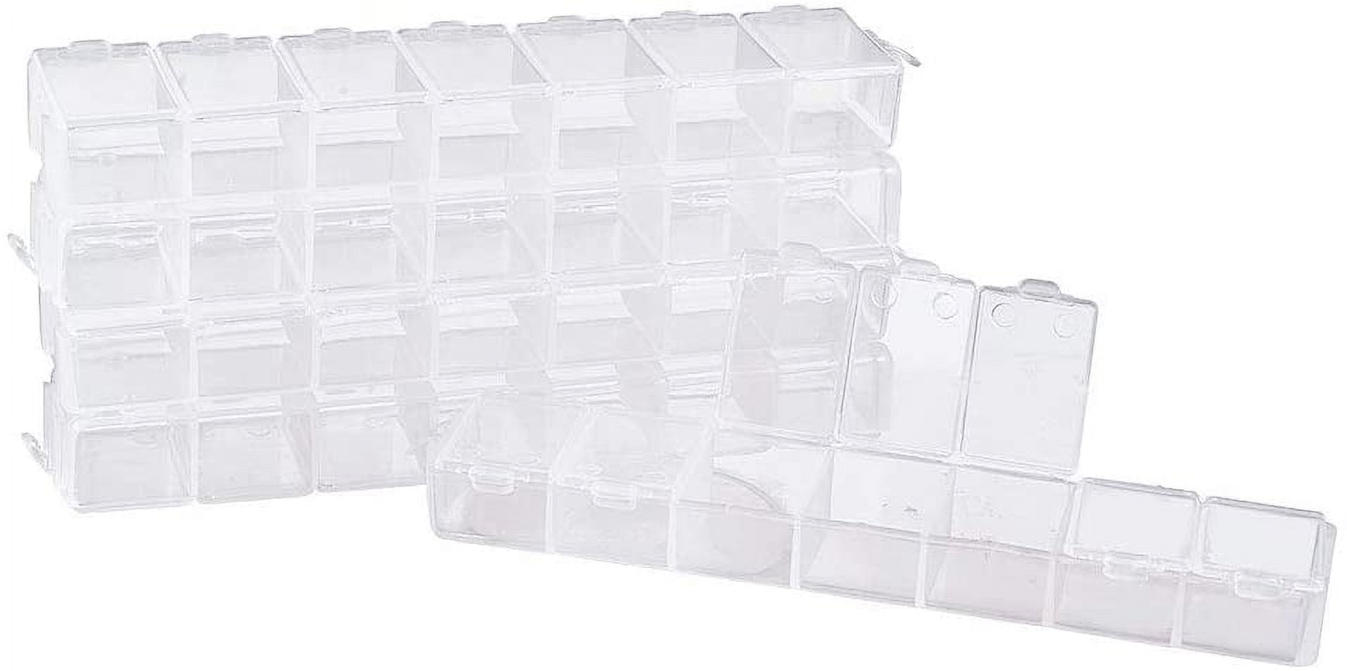 8 Pack 7 Grids Jewelry Dividers Box Organizer Clear Plastic Bead Case ...