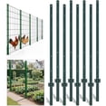 8-Pack 7ft Metal U Channel Fence Posts - Sturdy Step-in Poles, No Dig ...