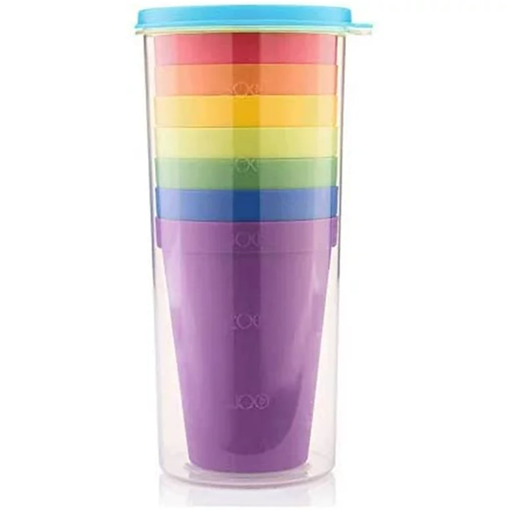 NOGIS 8 Pack 7oz Reusable Plastic Cups, Stackable Colorful Tumblers for ...