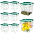 8 Pack 8 Qt Clear Food Storage Container with Handles and Lid ...