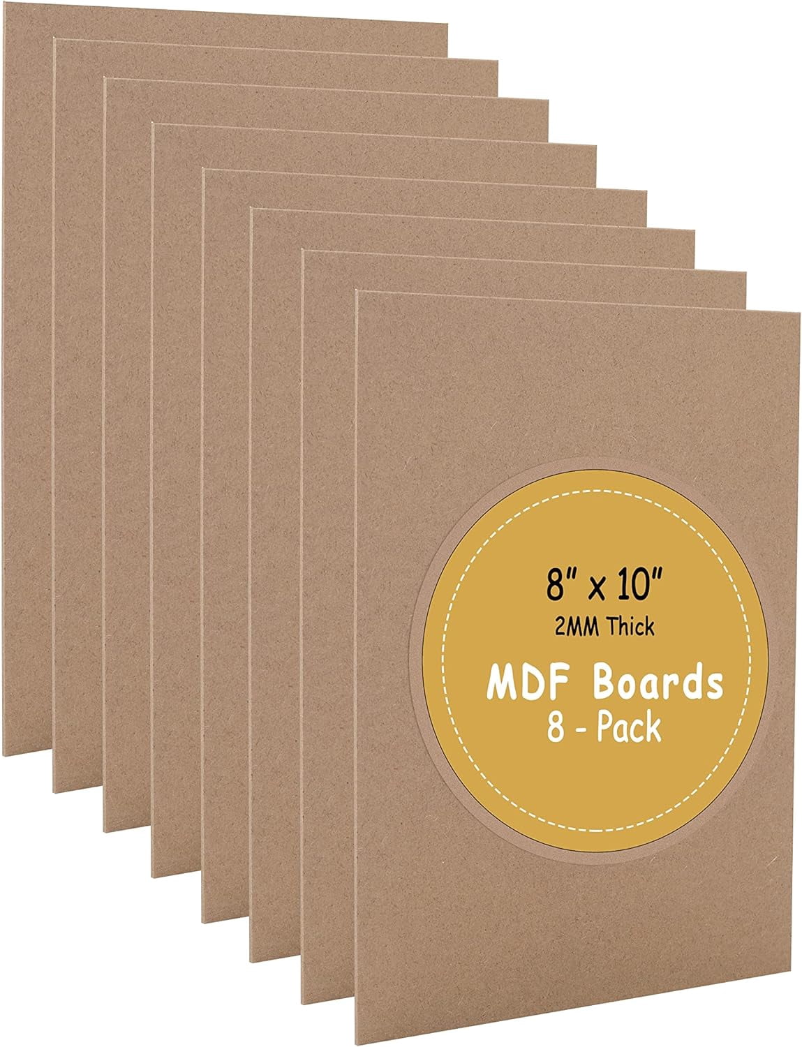 (8-Pack) 8” x 10” MDF Boards - 2mm Thick Boards for Carpentry, Interior ...