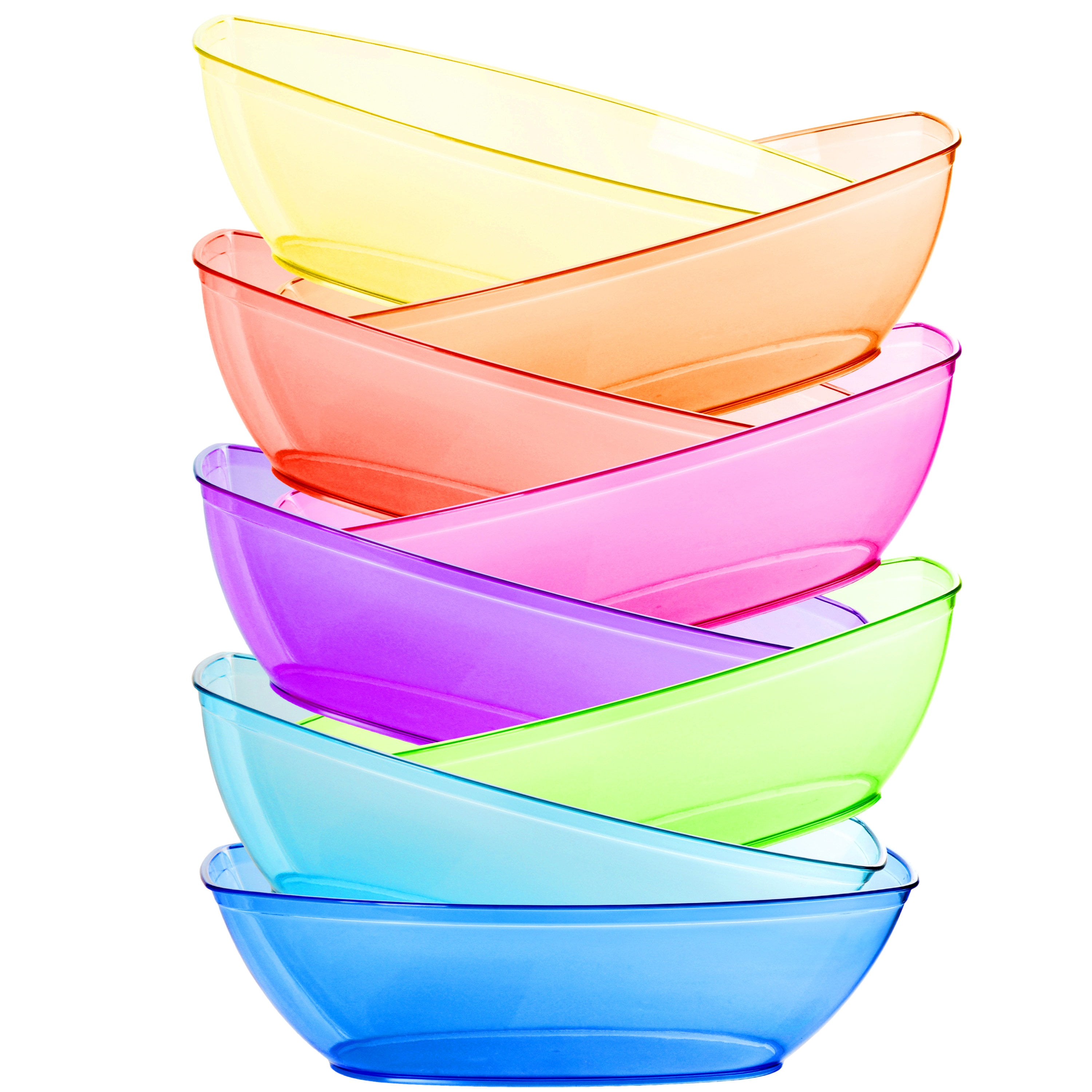 8 Pack 80 Ounce Luau Plastic Mixing and Serving Bowls, Popcorn Bowls ...