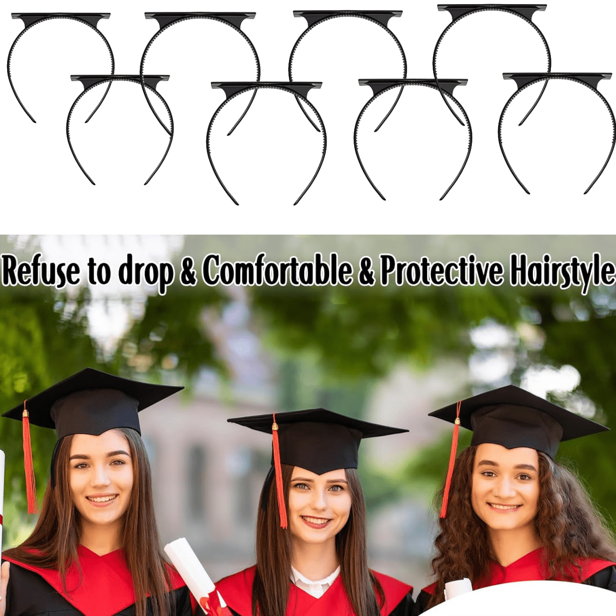8 Pack 8085 Graduation Cap Headband,Grad Cap Band with Adhesive Felt ...
