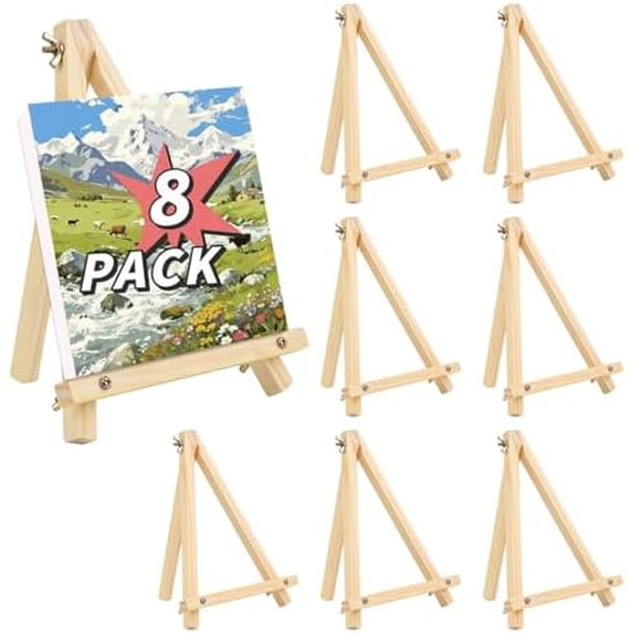 8 Pack 9 Inch Easel for Painting, Wooden Easel Stand for Sign Table Top ...
