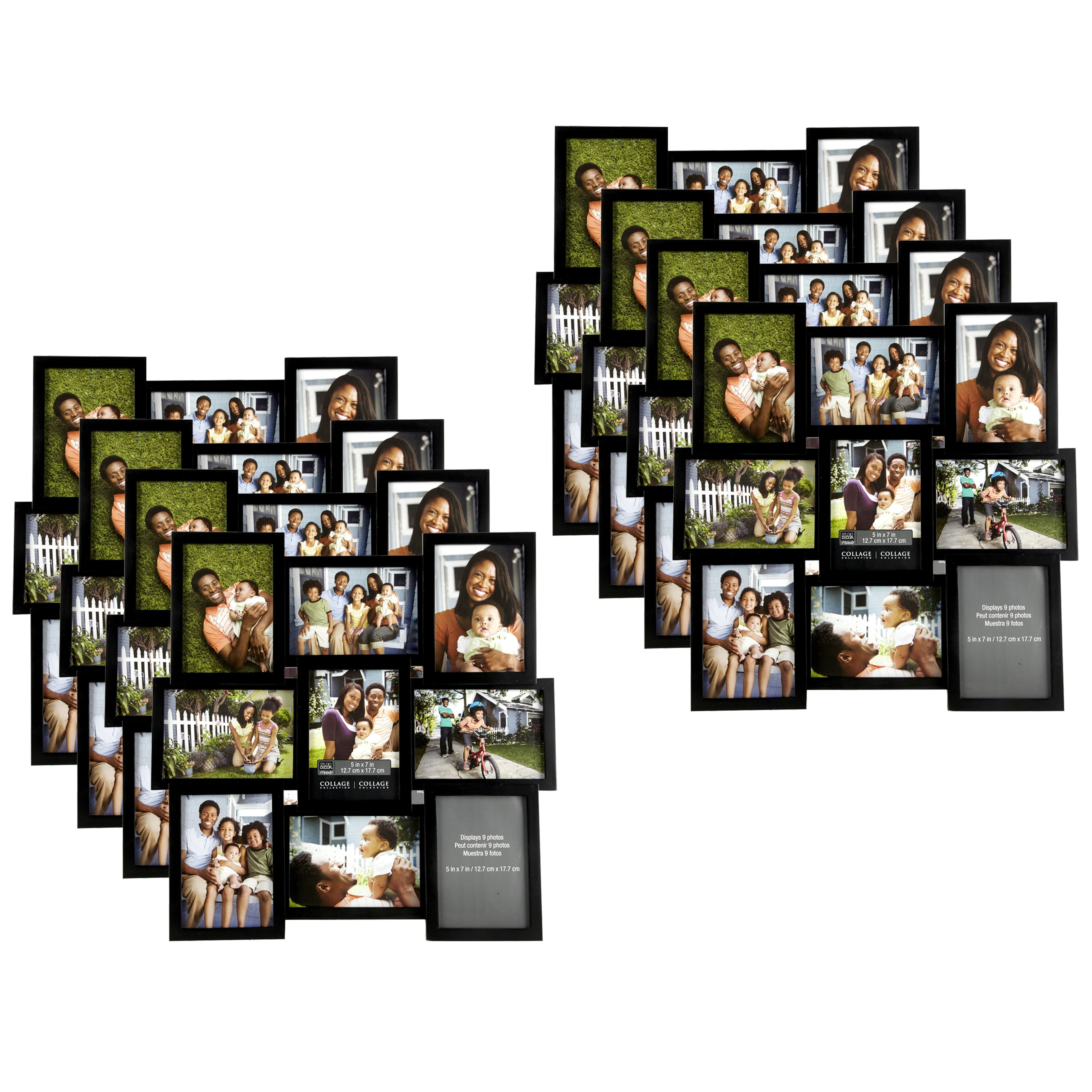 Studio Decor 9 Opening Black Dimensional 5" x 7" Collage Frame, 8 Pack ...
