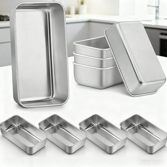 8 Pack 9x5 Inch Loaf Pans for Bread Baking, Stainless Steel Baking ...