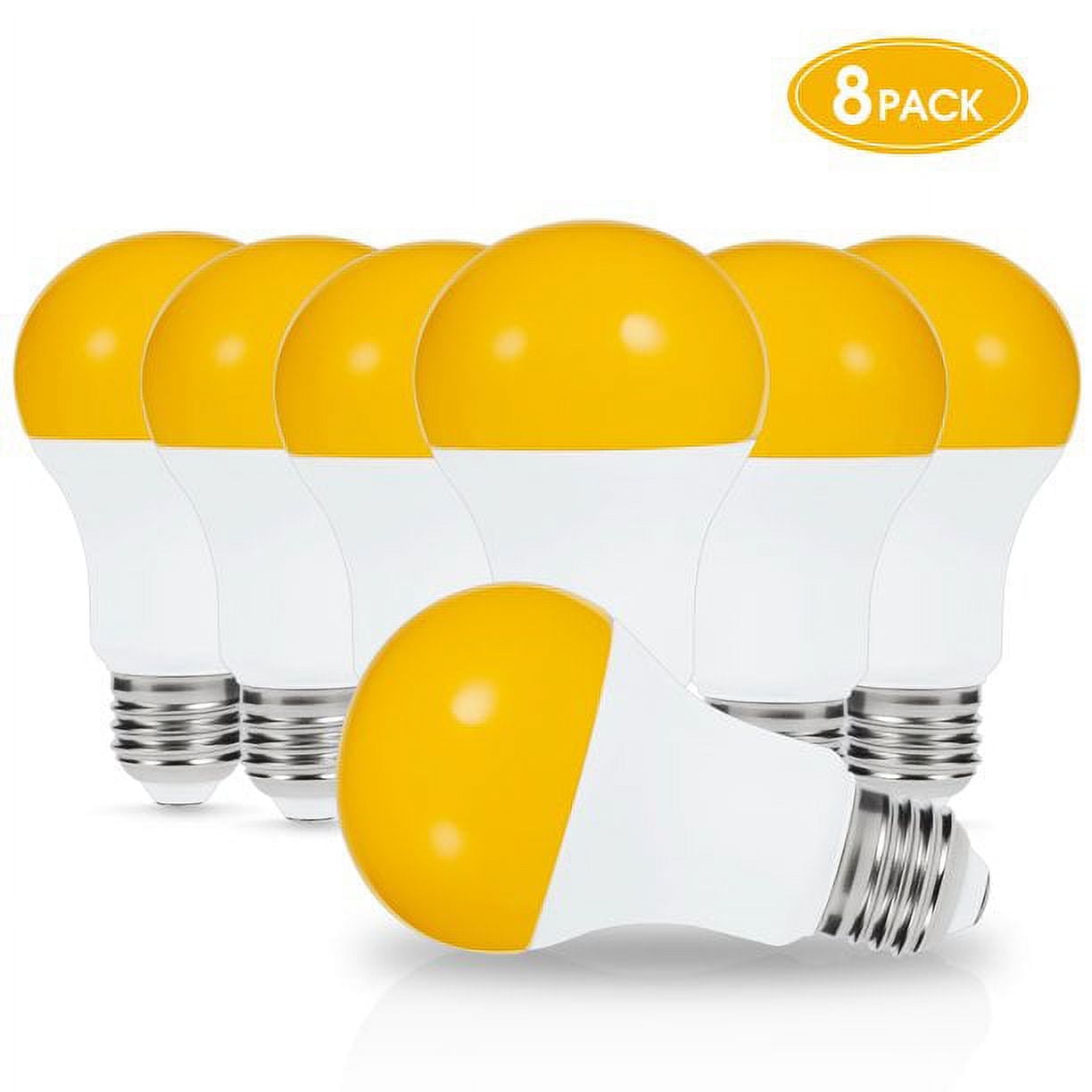 LOHASLED 8 Pack A19 Dusk to Dawn Yellow Bug Light Bulb, 5W LED Amber ...