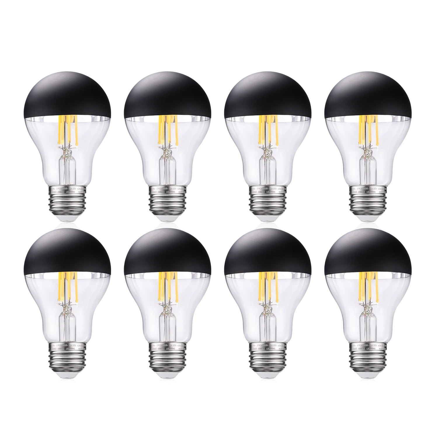 8 Pack A19 LED Dimmable Light Bulb, 4.5W(40W Eqv.), Anti Glare Half ...