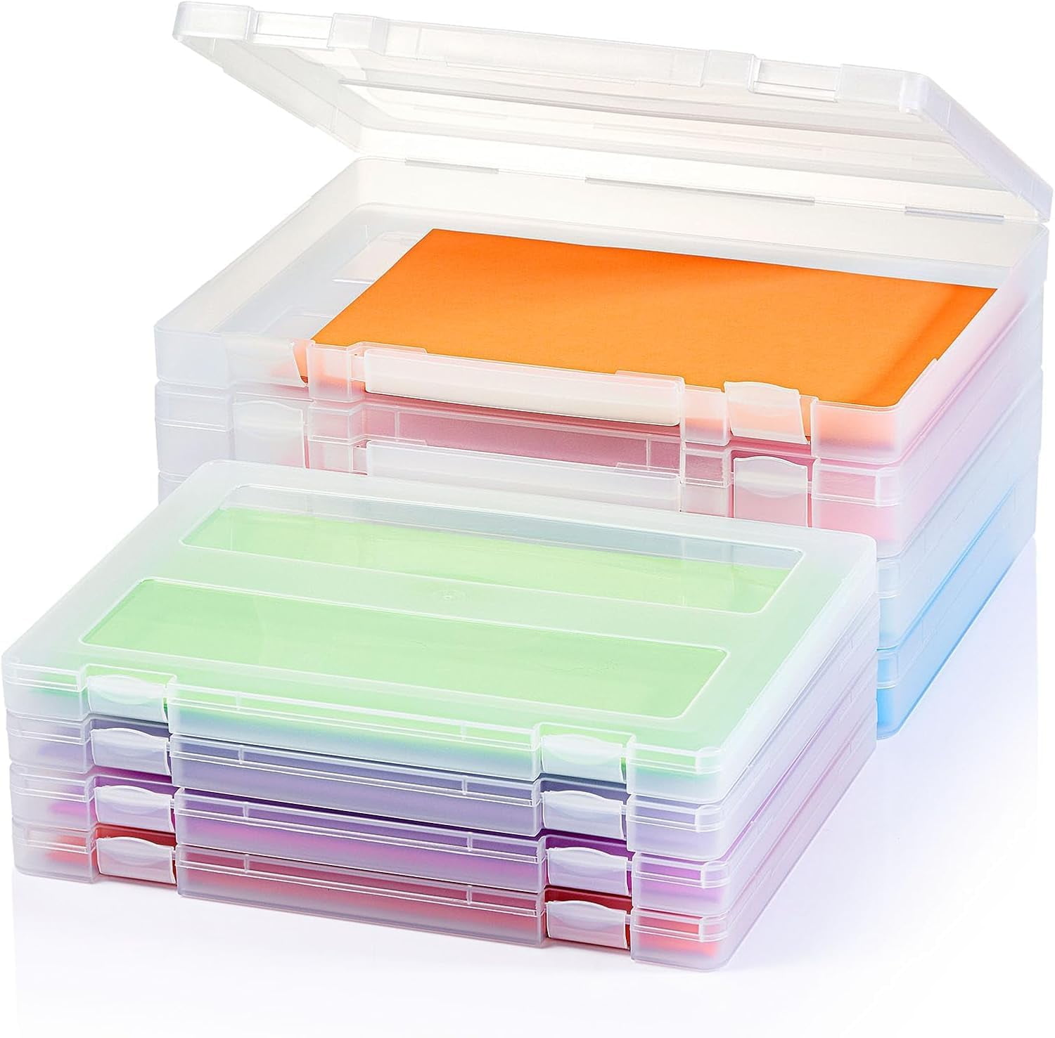 8 Pack A4 Paper Organizer Box, Plastic Board Game Storage for Art ...